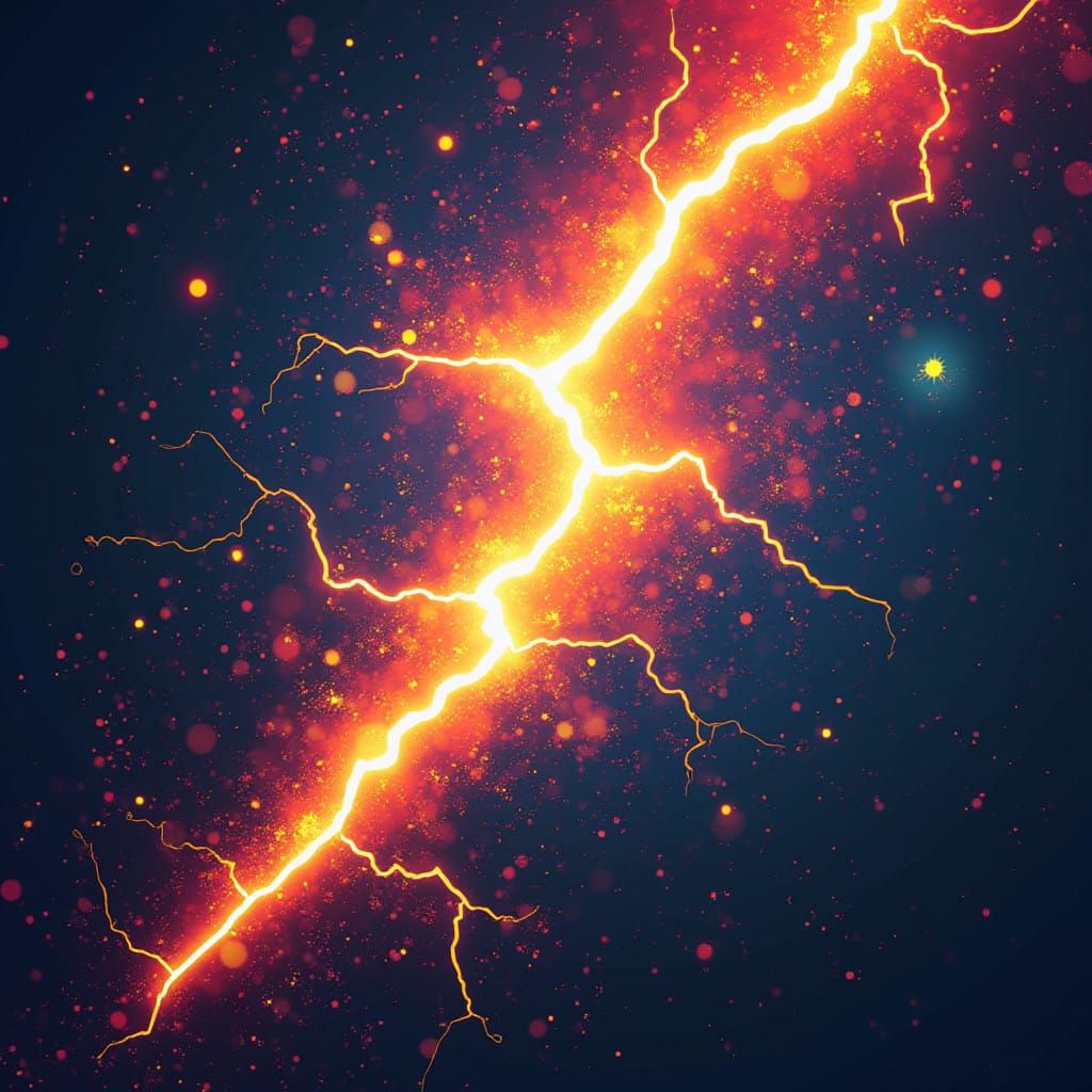 lightning strike pop art - Vibrant Pop Art Explosion of Ligh...