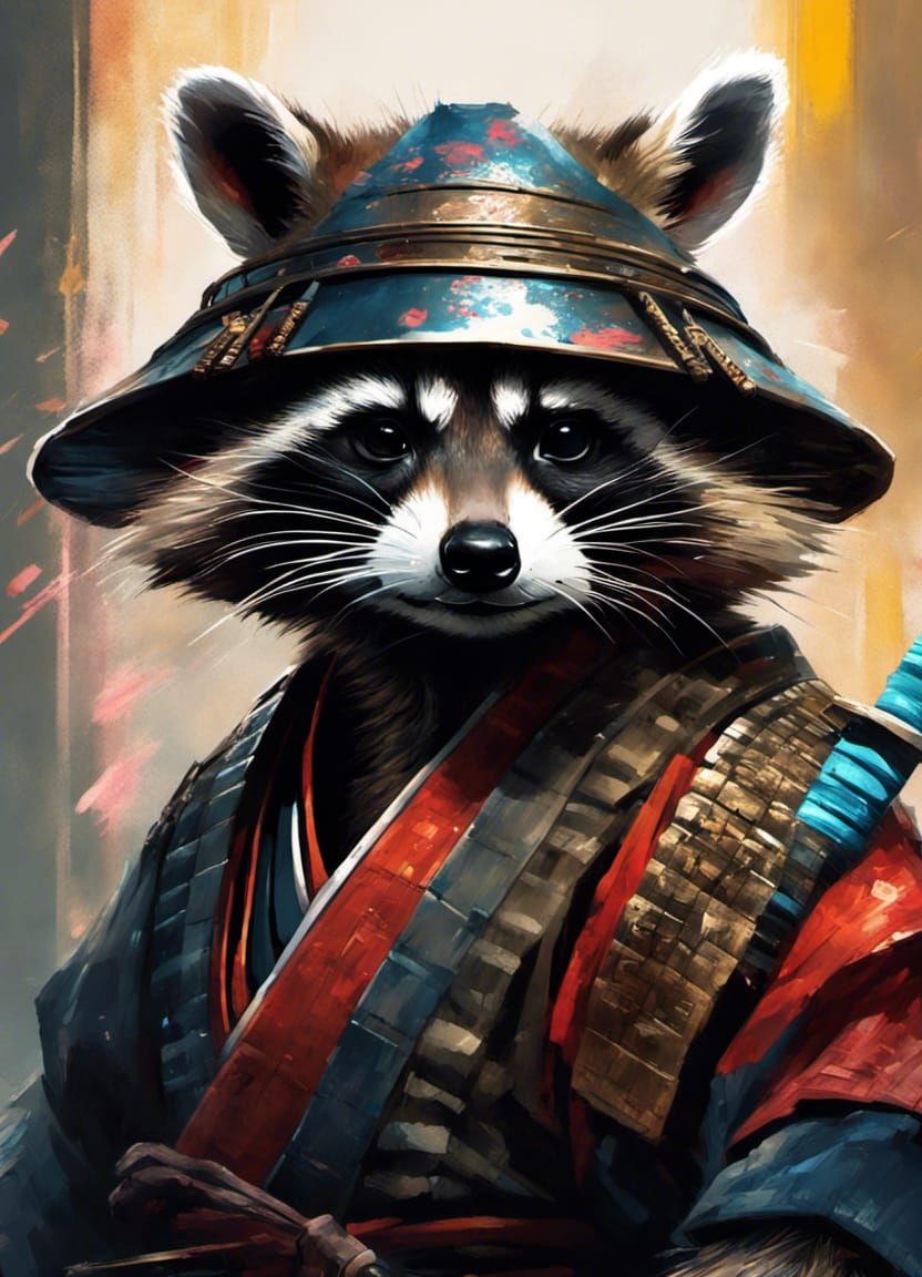 A raccoon samurai - AI Generated Artwork - NightCafe Creator