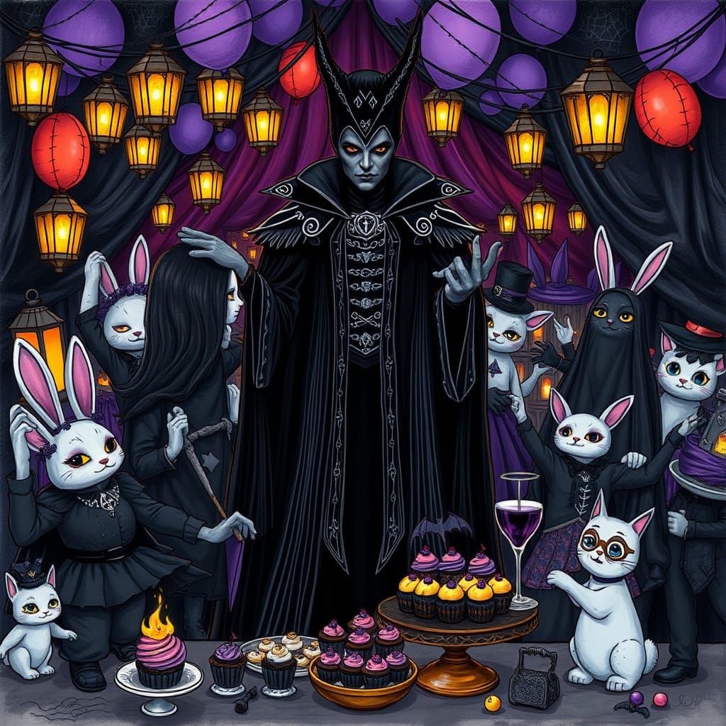 The Dark Lord attends a local World Goth Day celebration. Goth Bunnies ...
