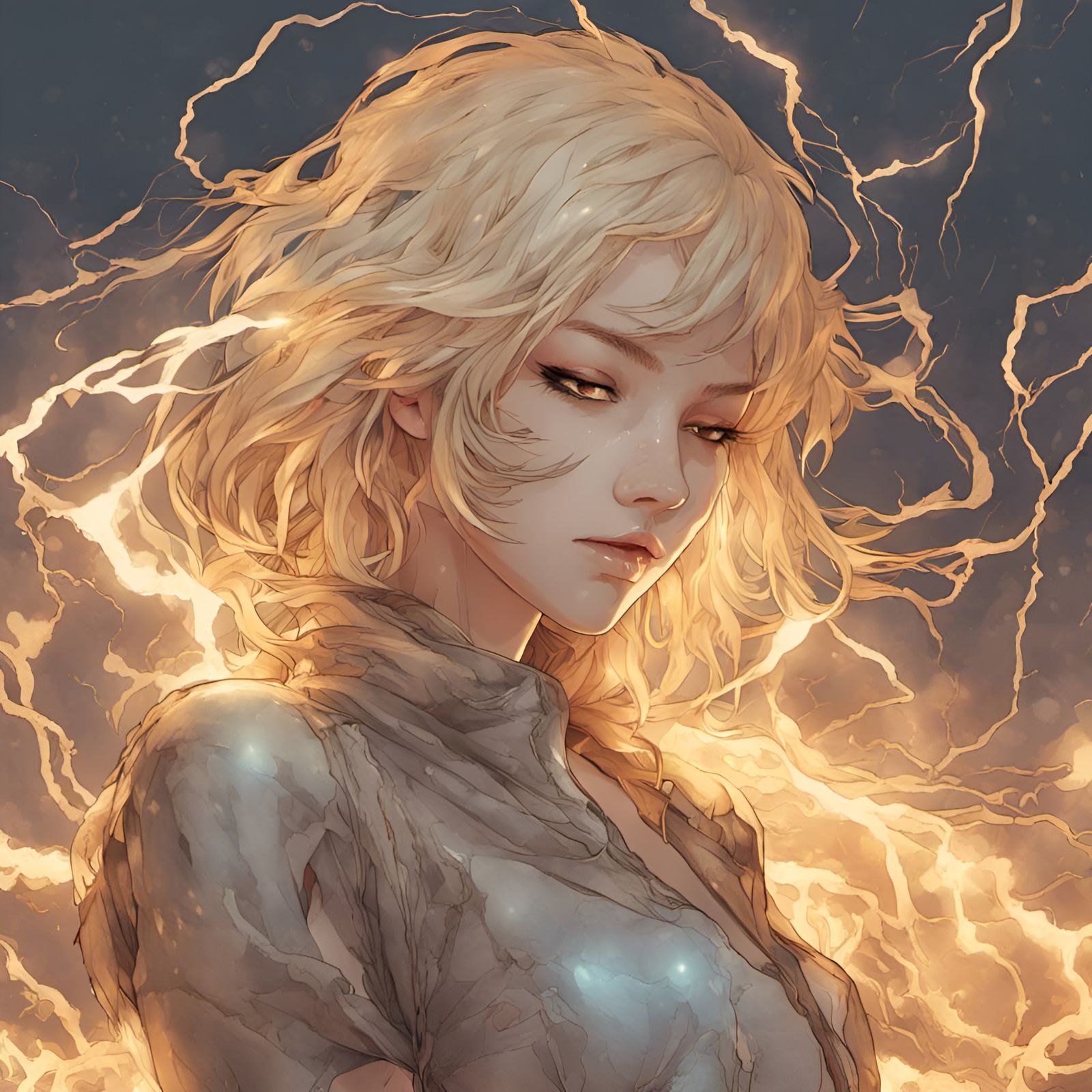 Lightning Lady: bonus - AI Generated Artwork - NightCafe Creator