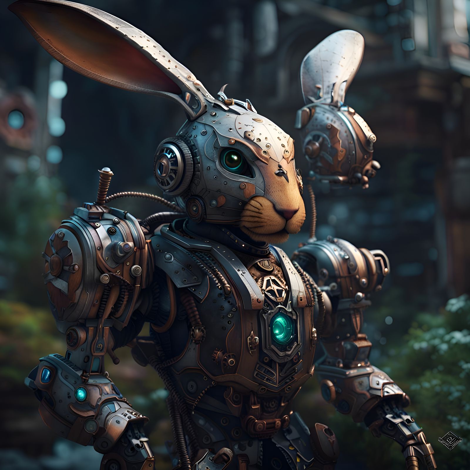 Robot rabbit - AI Generated Artwork - NightCafe Creator