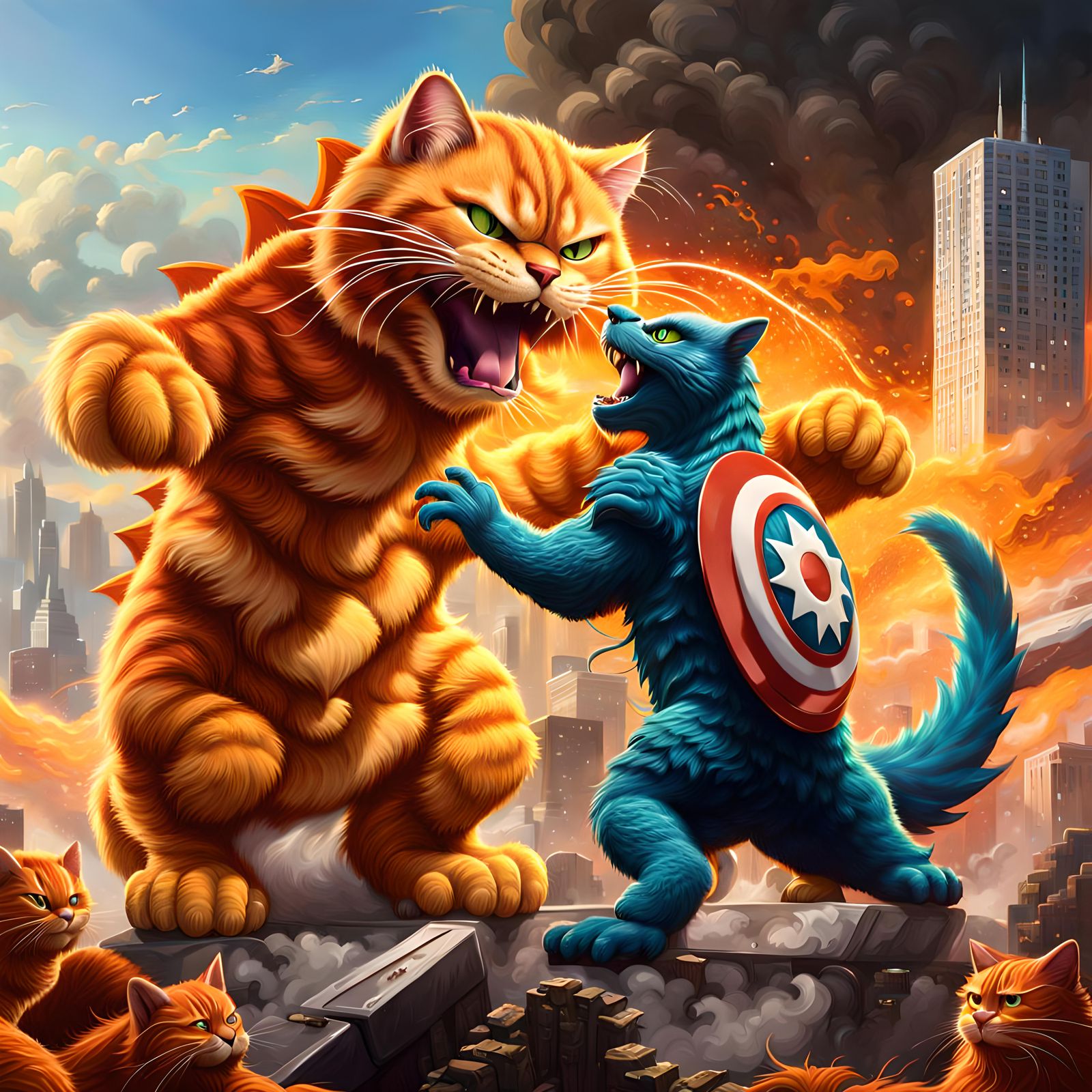Garfieldzilla vs. Cat ton American - AI Generated Artwork - NightCafe ...