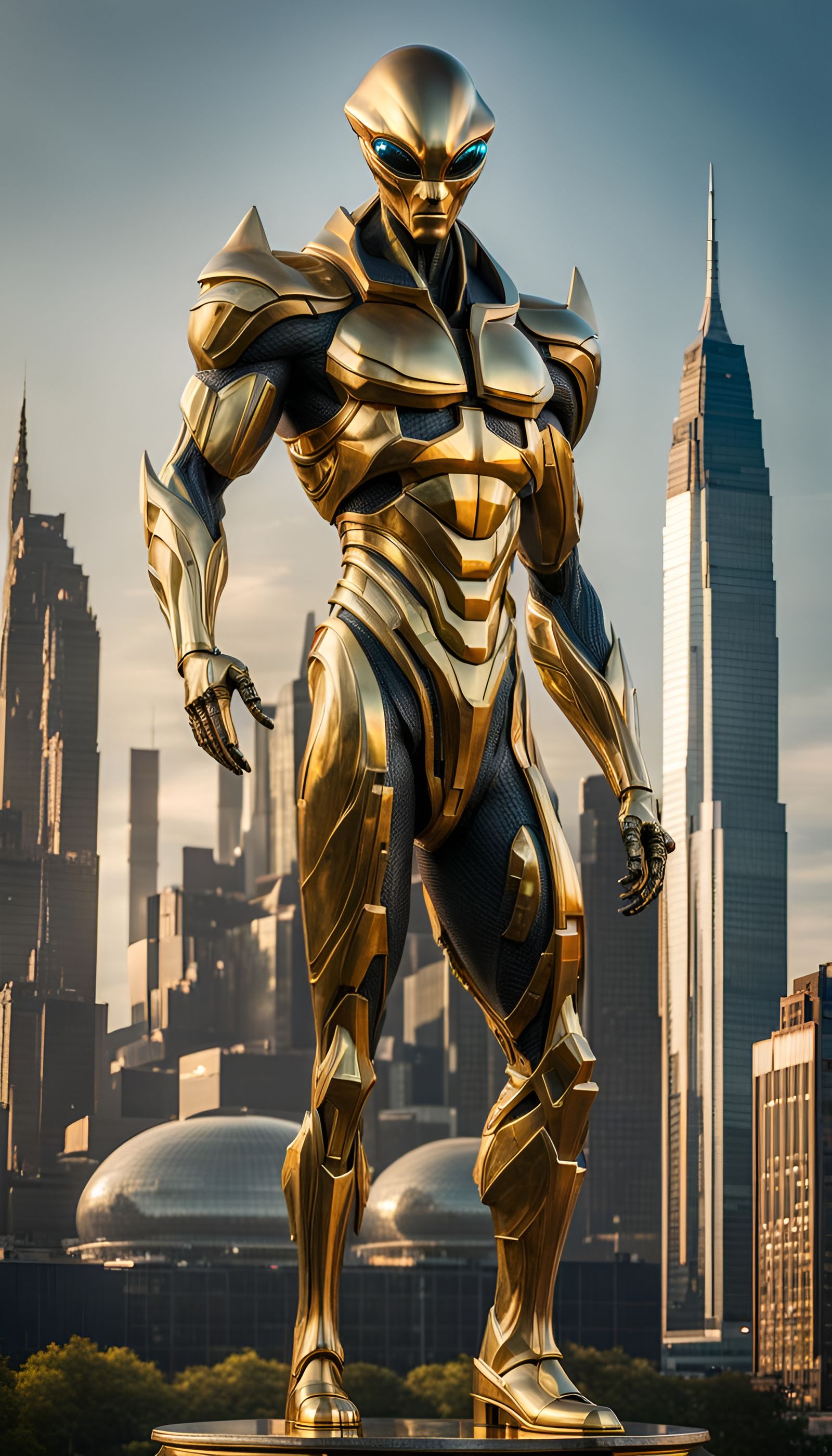 Statue of alien overlord, in the year 2525 - AI Generated Artwork ...