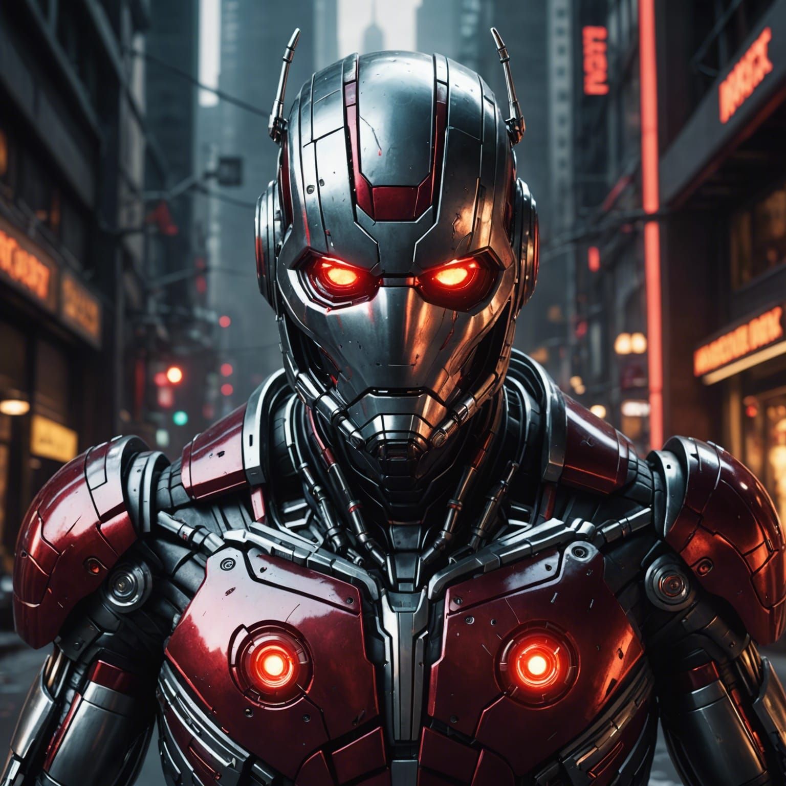 Antman assimilated by Ultron - AI Generated Artwork - NightCafe Creator
