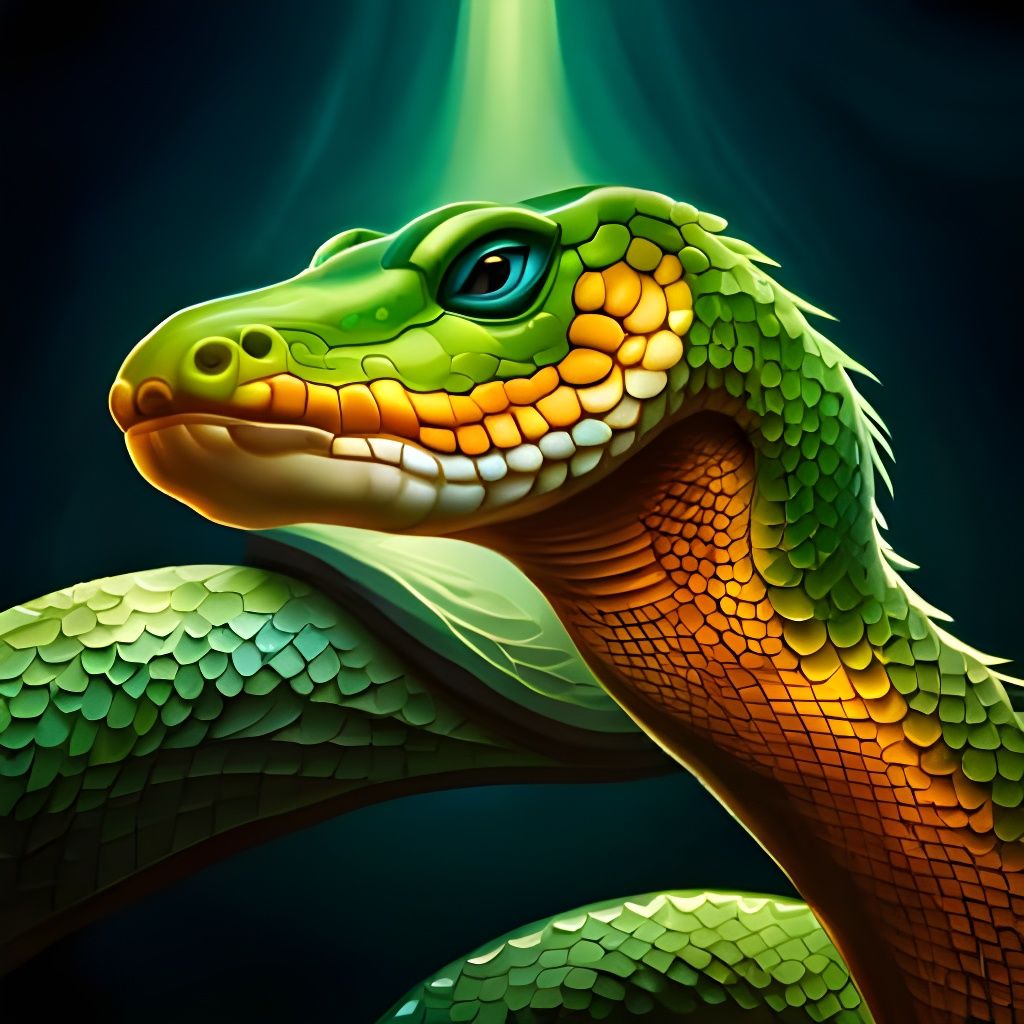 Beautiful Green Python - AI Generated Artwork - NightCafe Creator