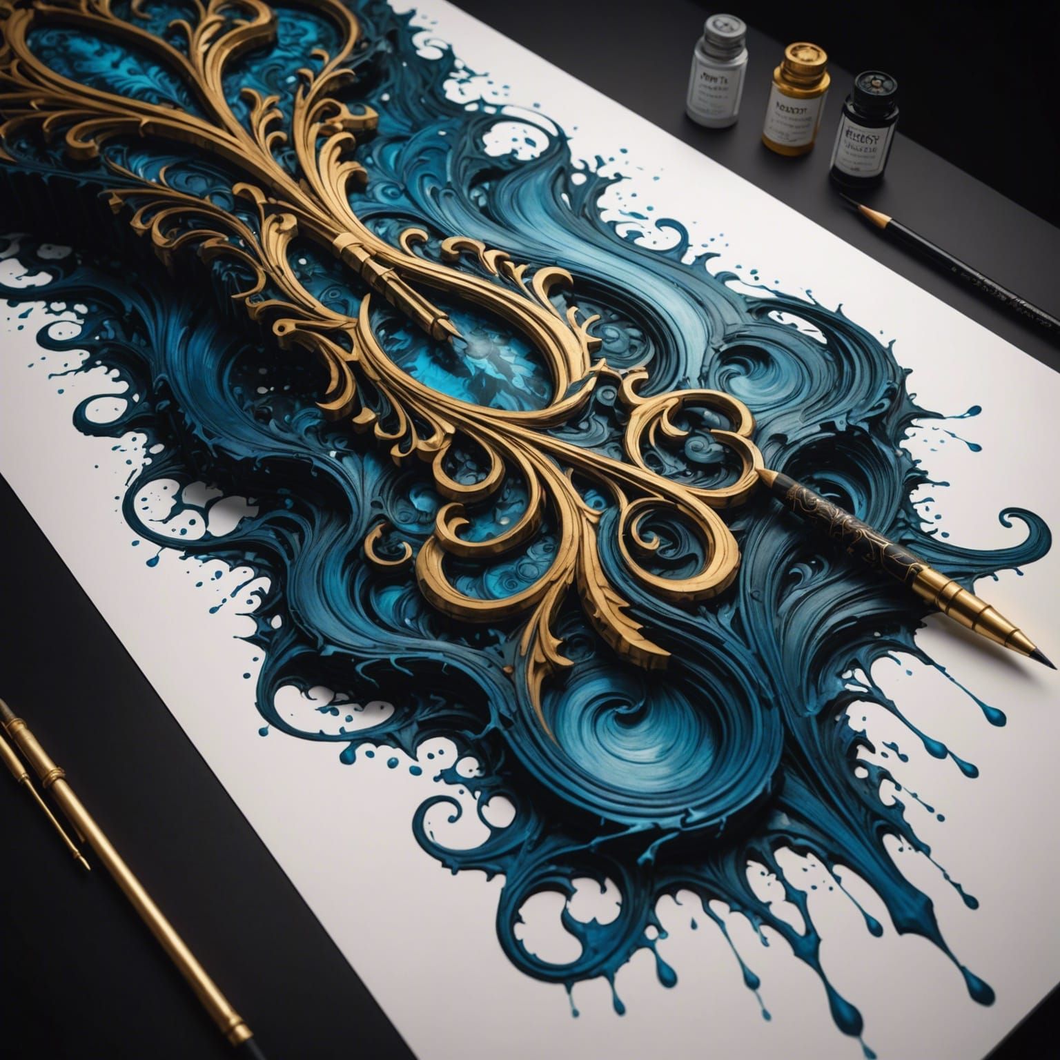Magic Ink flow: 8k resolution photorealistic masterpiece: by Aaron ...