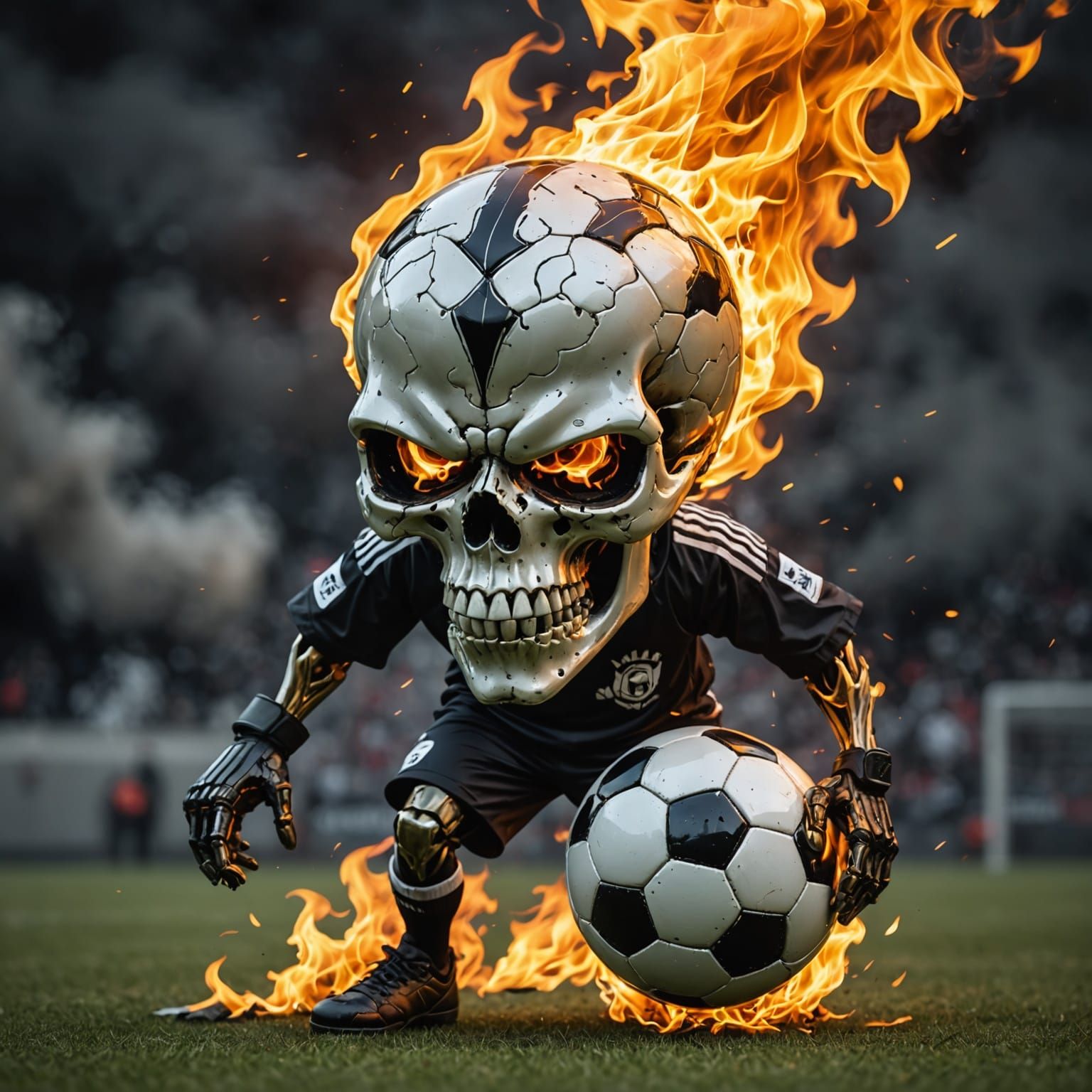 Grumpy Sports - Grumpy Skull Headbutts Soccer Ball into Infe...