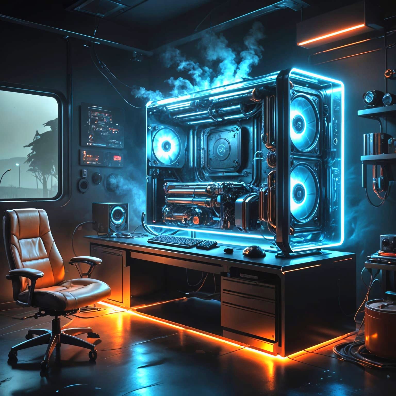 My AI computer, lol! 💣 - Sleek 8K Gaming PC with Futuristic...