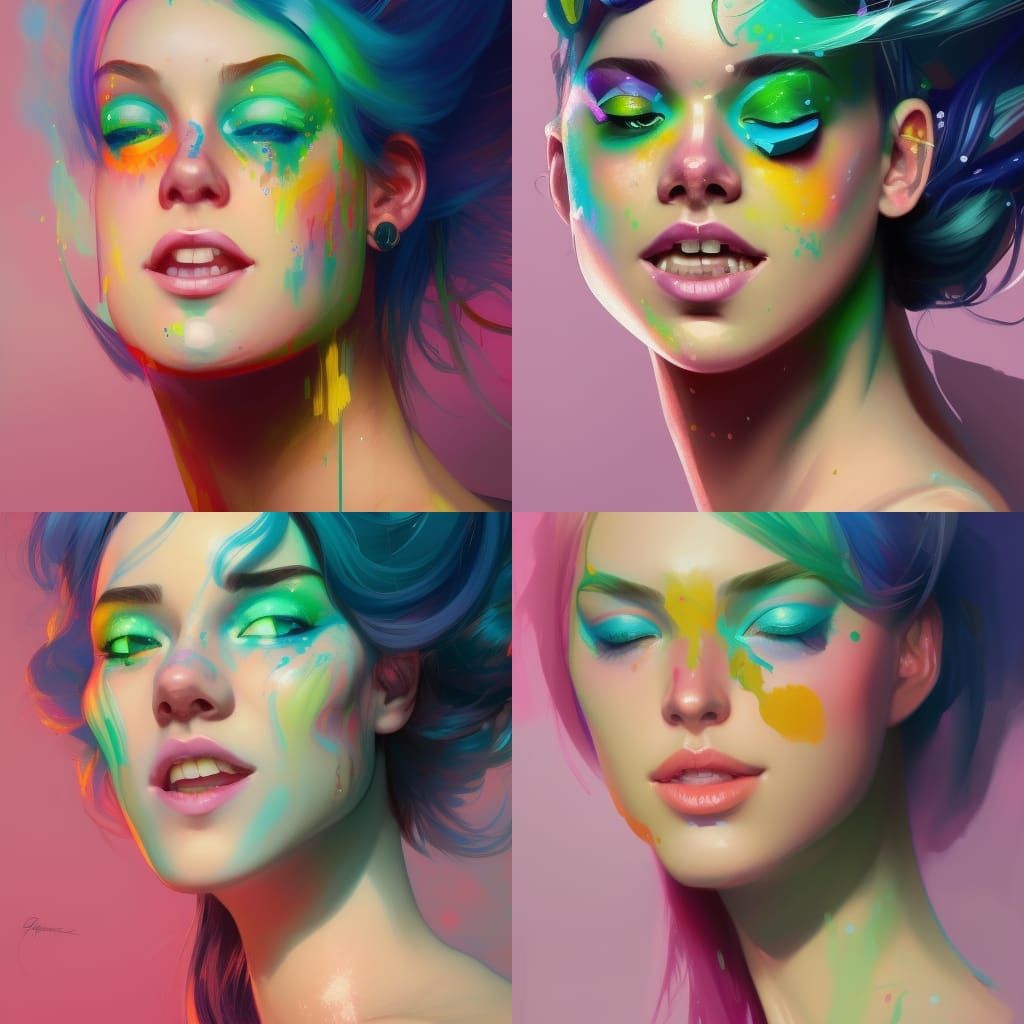 fun colorful happy fake girl - AI Generated Artwork - NightCafe Creator