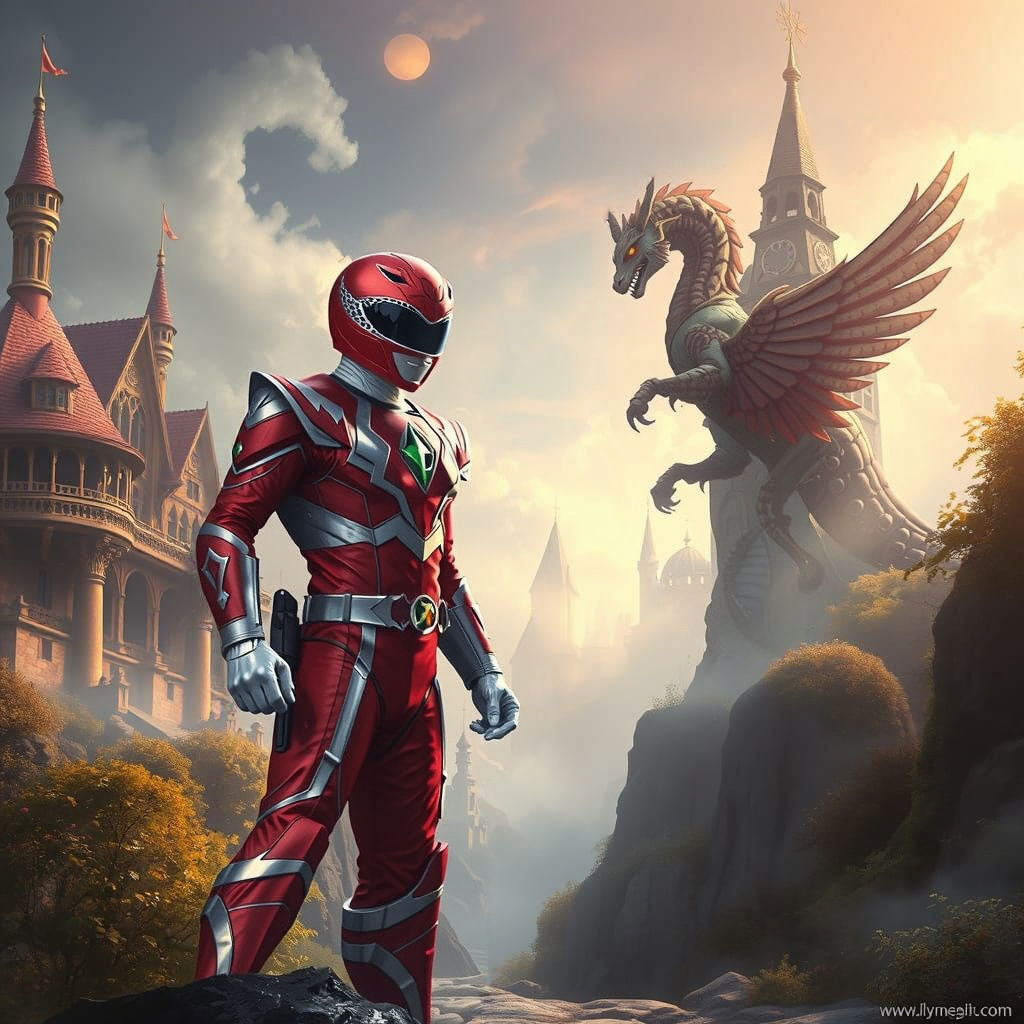 Medieval Crimson Ranger - Ethereal Medieval Ranger in Crimso...