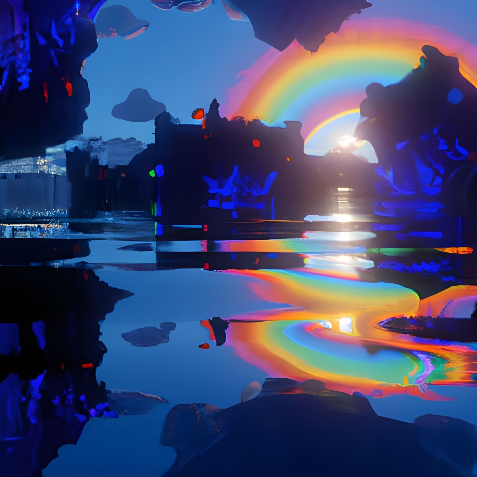 Rainbow Mirage - AI Generated Artwork - NightCafe Creator
