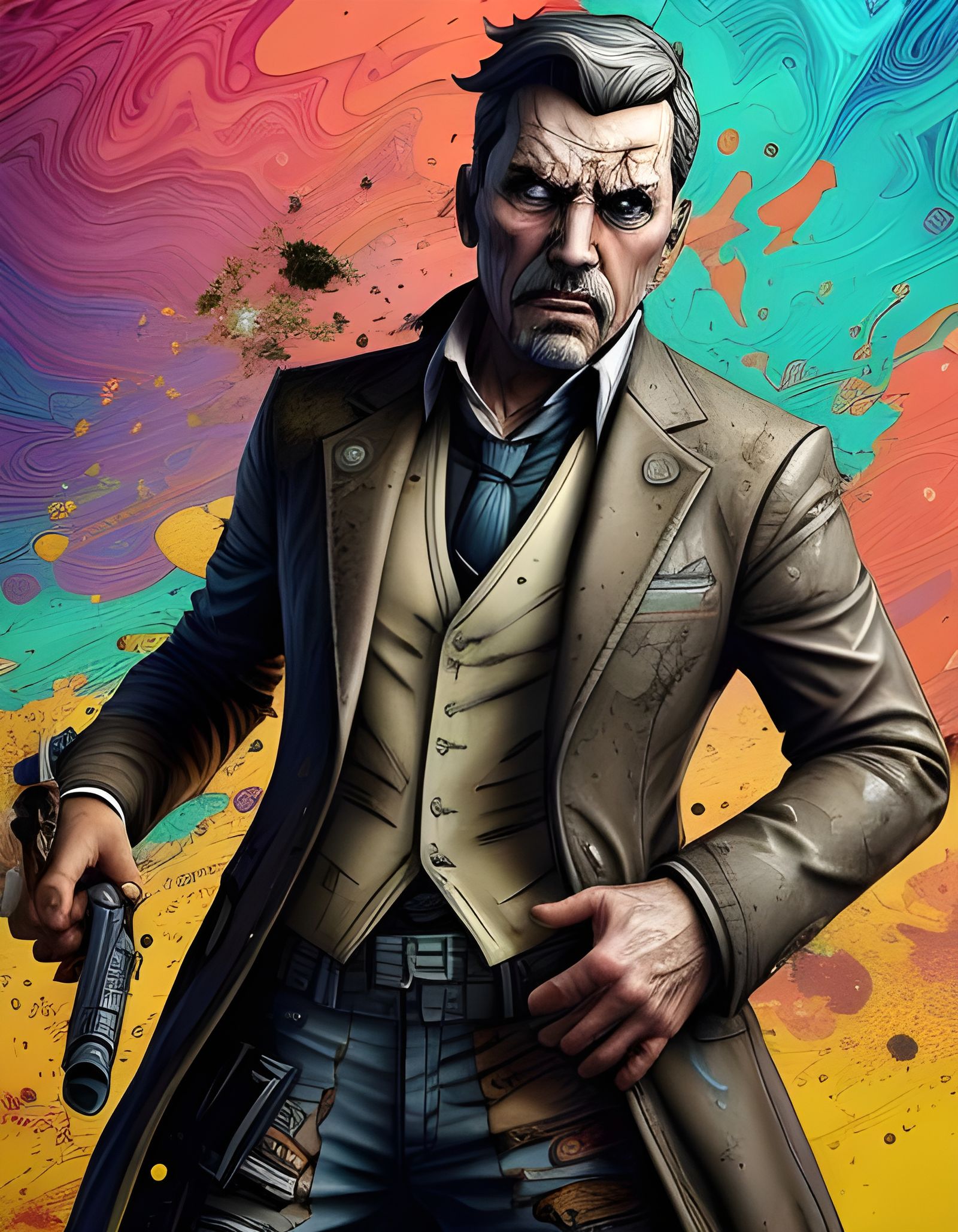 Zombie in business - AI Generated Artwork - NightCafe Creator