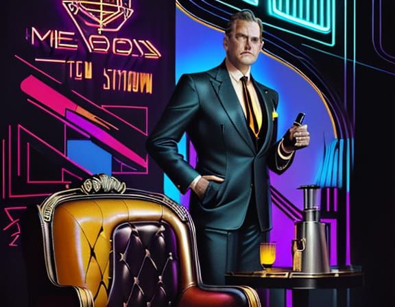 Confident Entrepreneur in Art Deco Luxury - AI Art