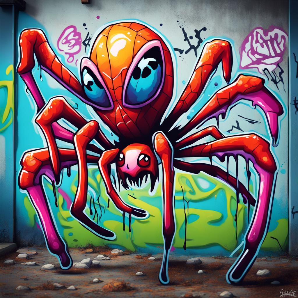 Graffiti Spider - AI Generated Artwork - NightCafe Creator