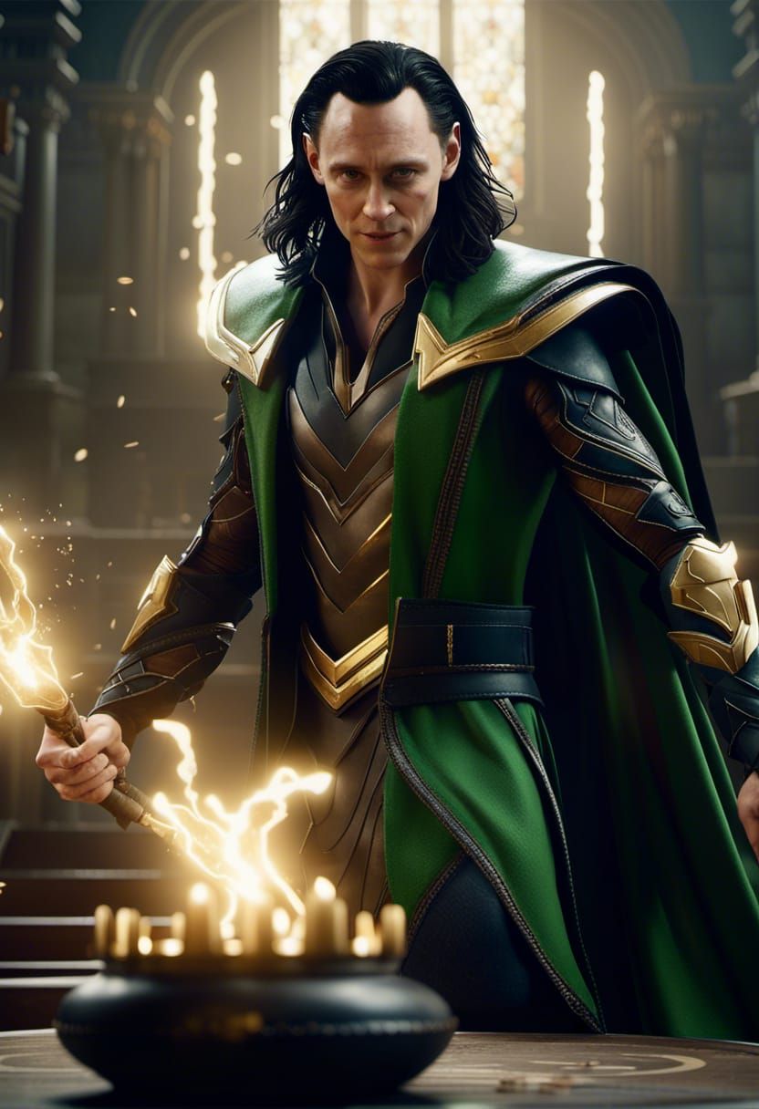 Loki using magical weapons - AI Generated Artwork - NightCafe Creator