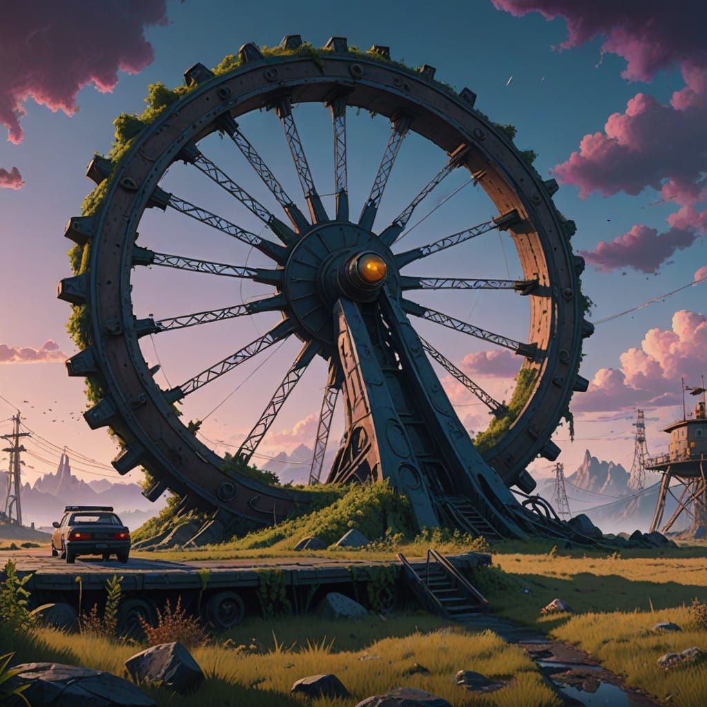 Giant spiked wheel - Surreal Goddess on Ancient, Spiked Whe...