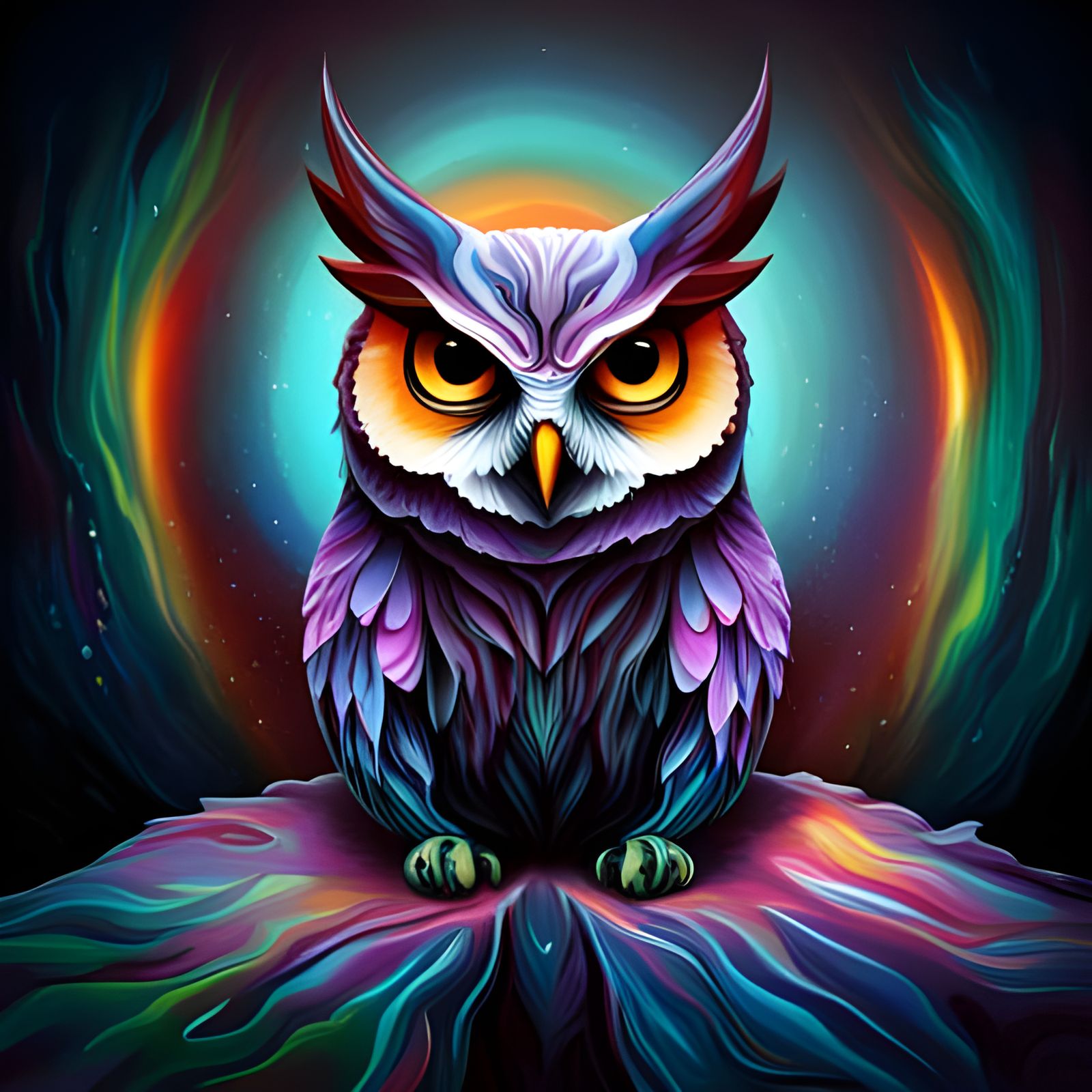 The alien owl from the cosmos - AI Generated Artwork - NightCafe Creator