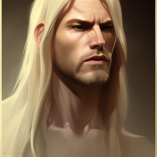 lithe man with long blonde hair, a human in a DND game - AI Generated ...
