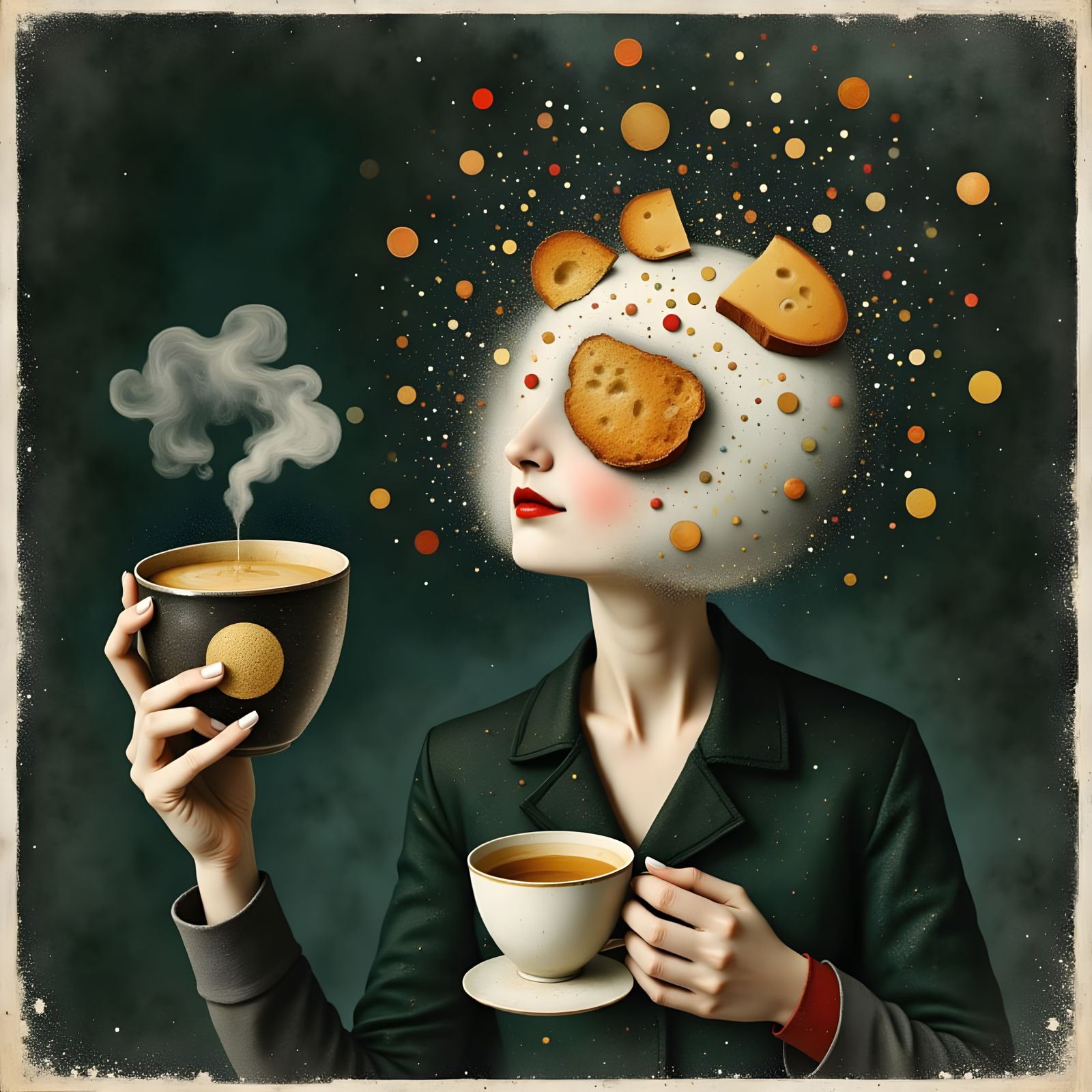 Toast For Breakfast Surreal - Surreal Breakfast Scene with T...