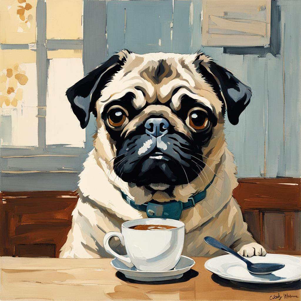 The good morning pug - AI Generated Artwork - NightCafe Creator