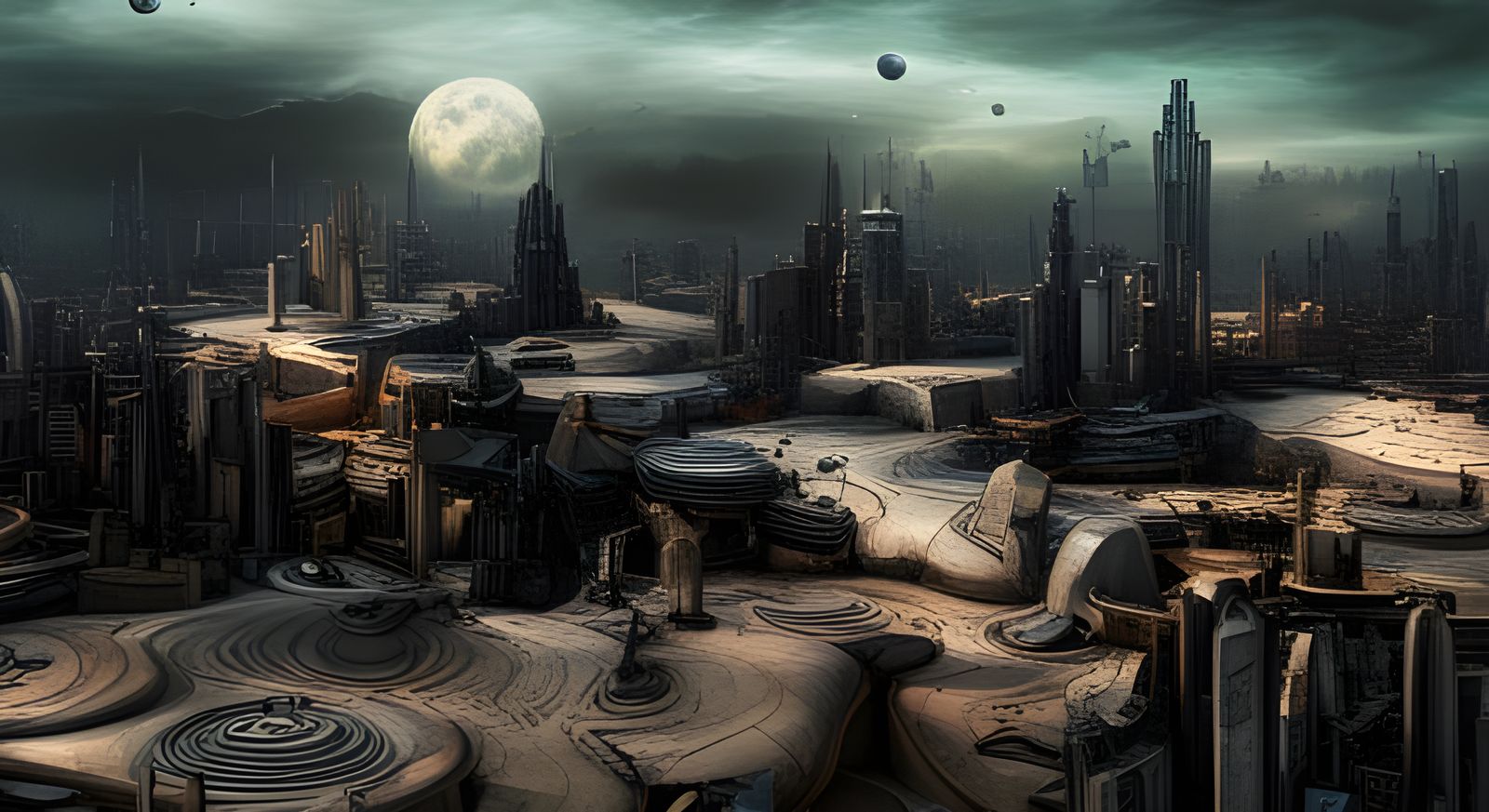 Abandoned Alien City - AI Generated Artwork - NightCafe Creator