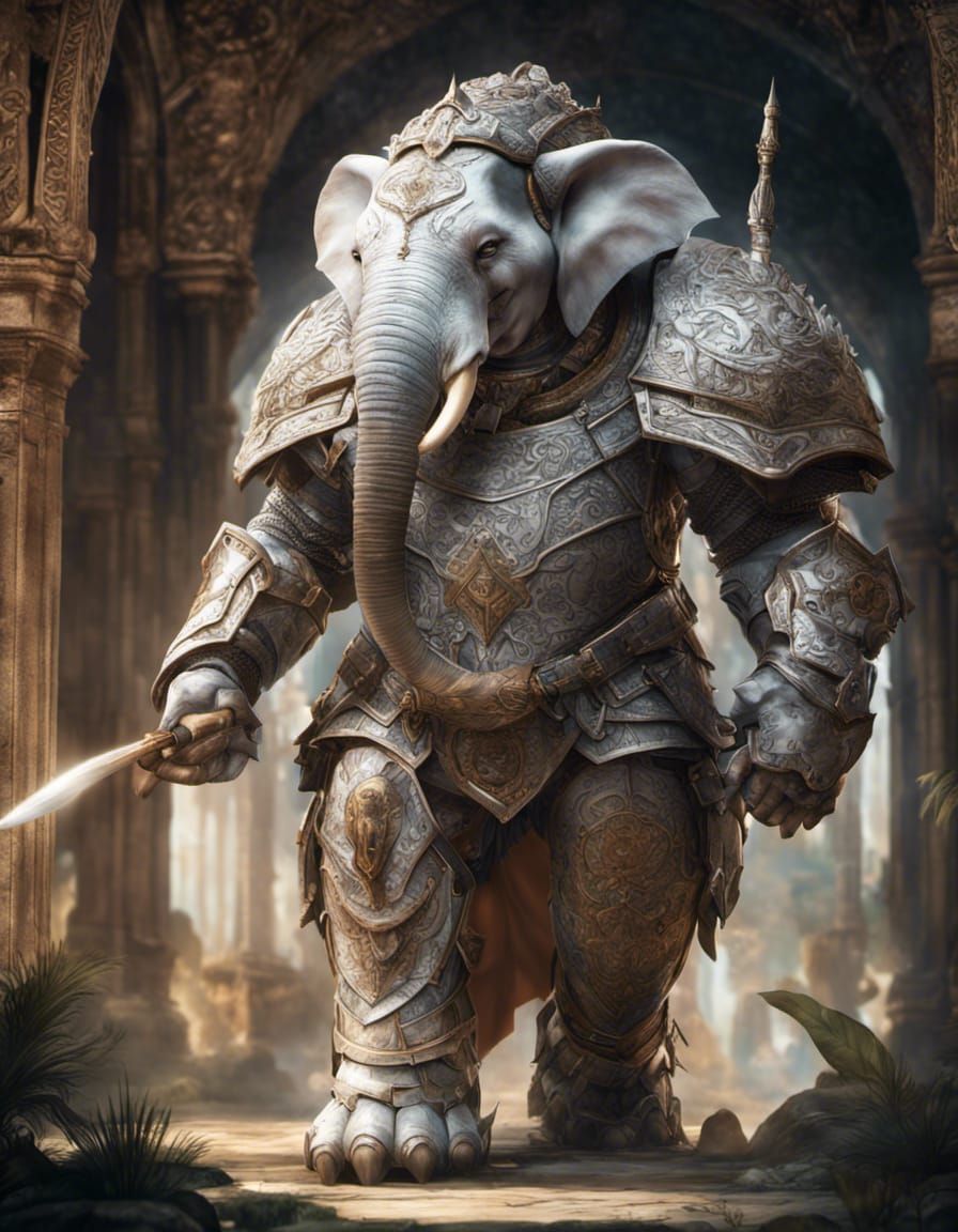 Loxodon D&D Character - AI Generated Artwork - NightCafe Creator