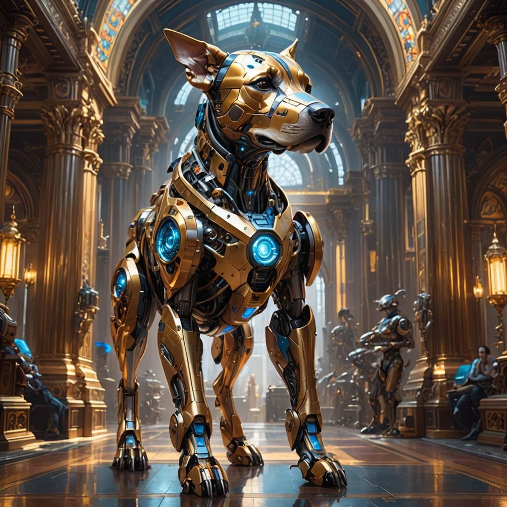 Cybernetic Dog - AI Generated Artwork - NightCafe Creator