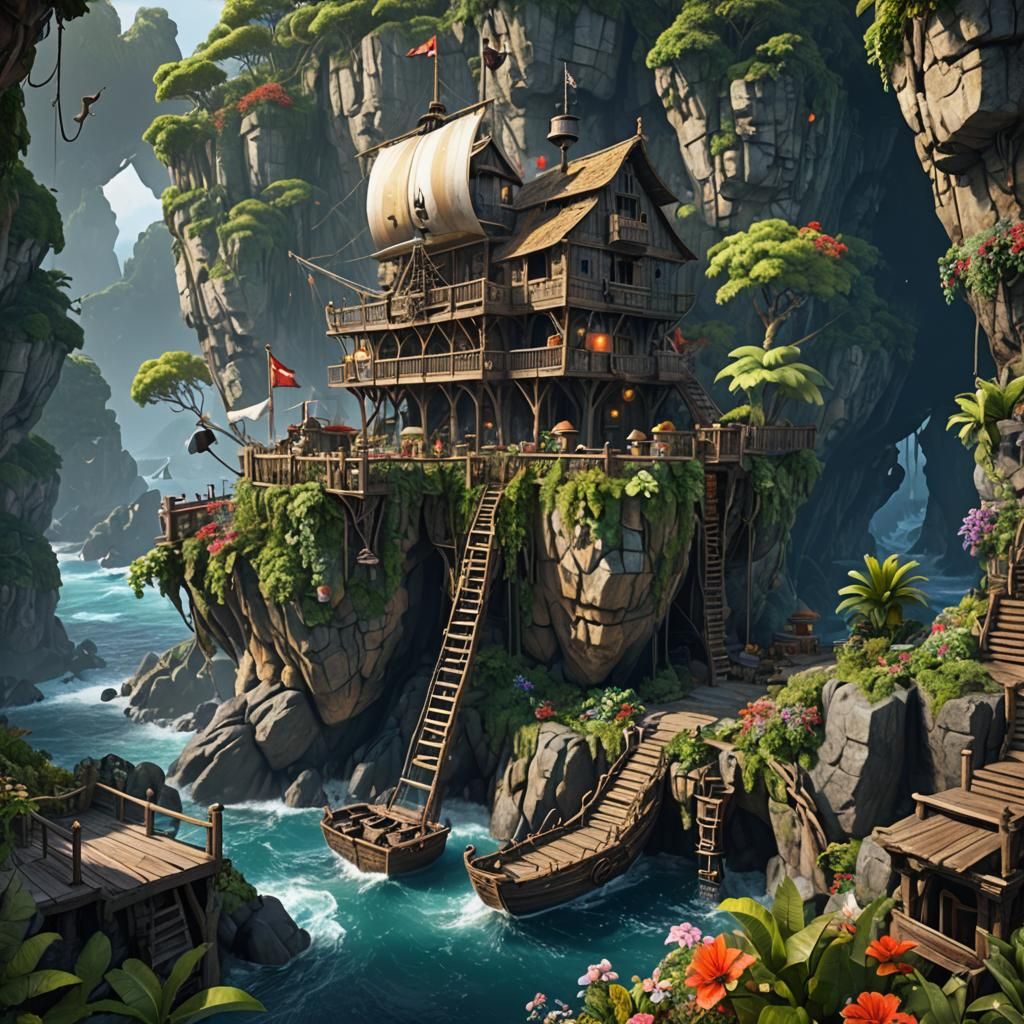 Pirate lair 3 - AI Generated Artwork - NightCafe Creator