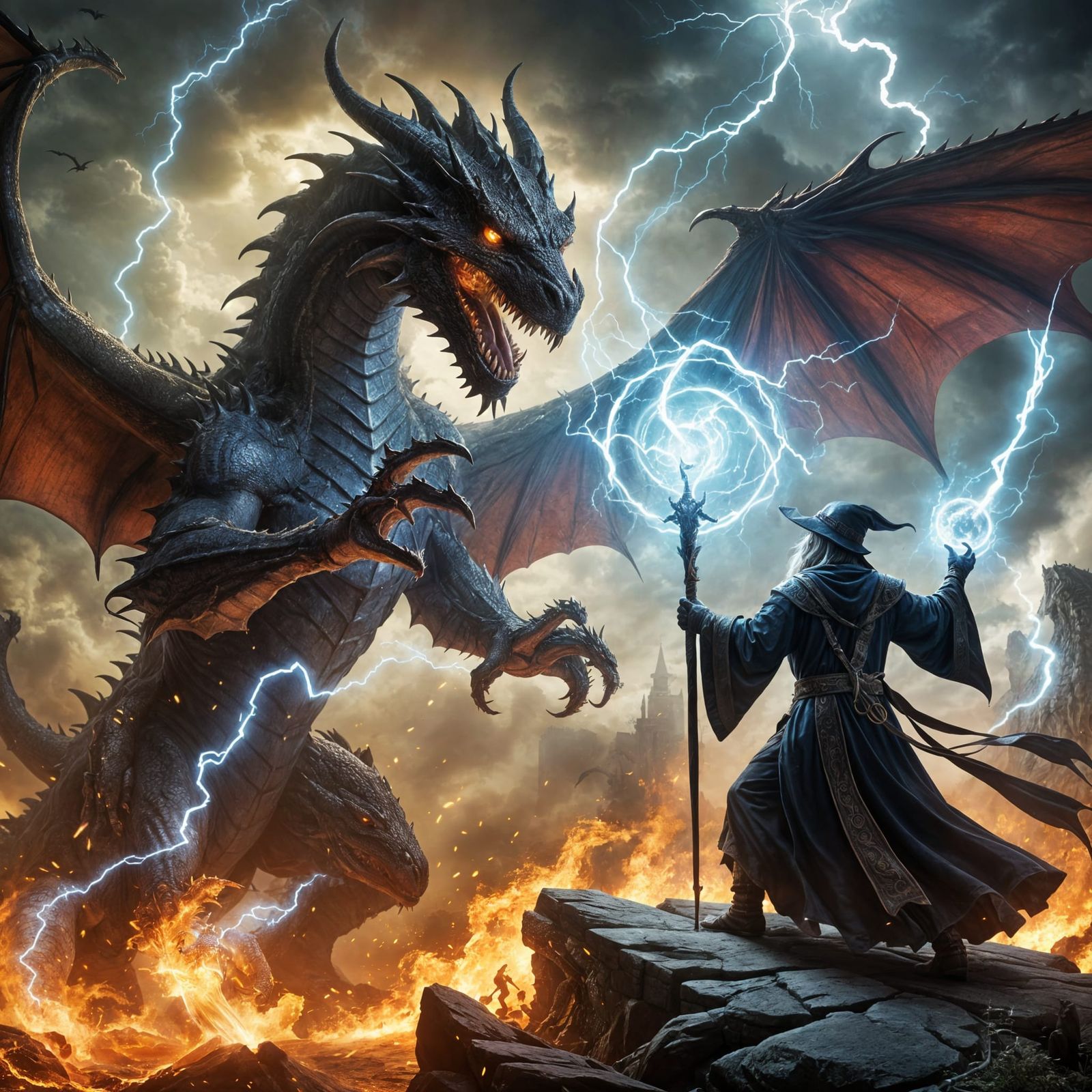 Battle of Fire and Magic - Epic Fantasy Wizard Battles Dark ...