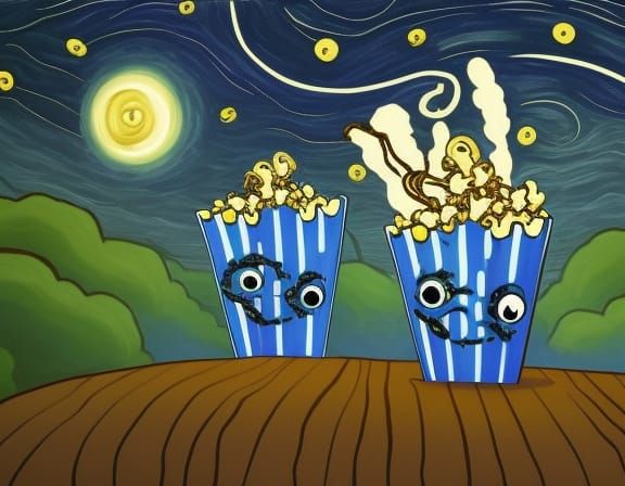 couple of BLUE aliens sailing on a popcorn bucket boat, 2D game art ...