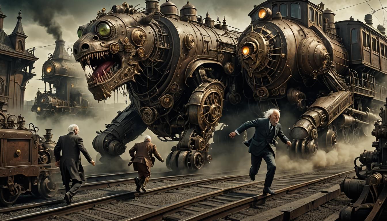 STEAMPUNK HORROR TRAIN MONSTERS ON THE PROWL - AI Generated Artwork ...