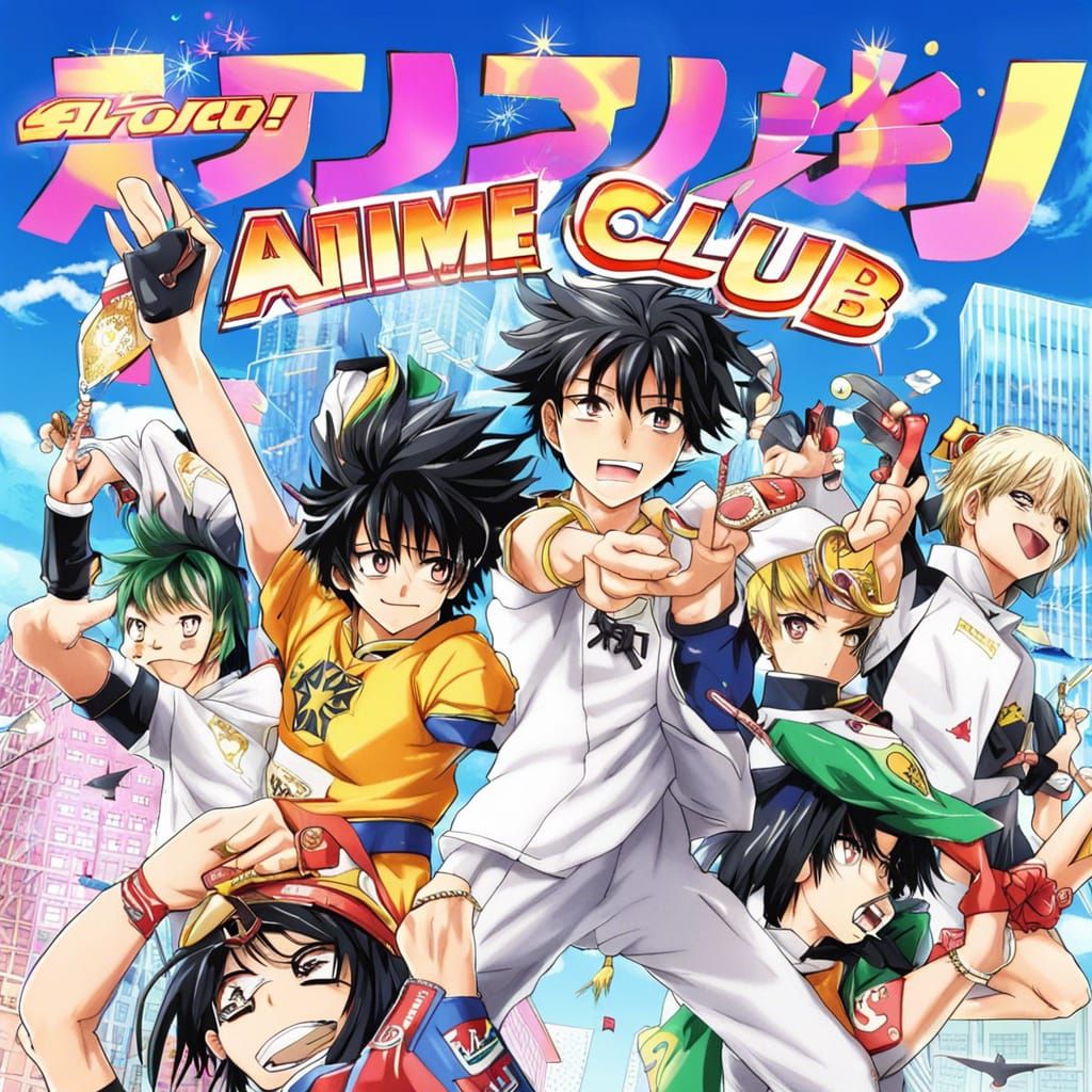 Popular Shonen Jump anime characters partying and making a big sign ...