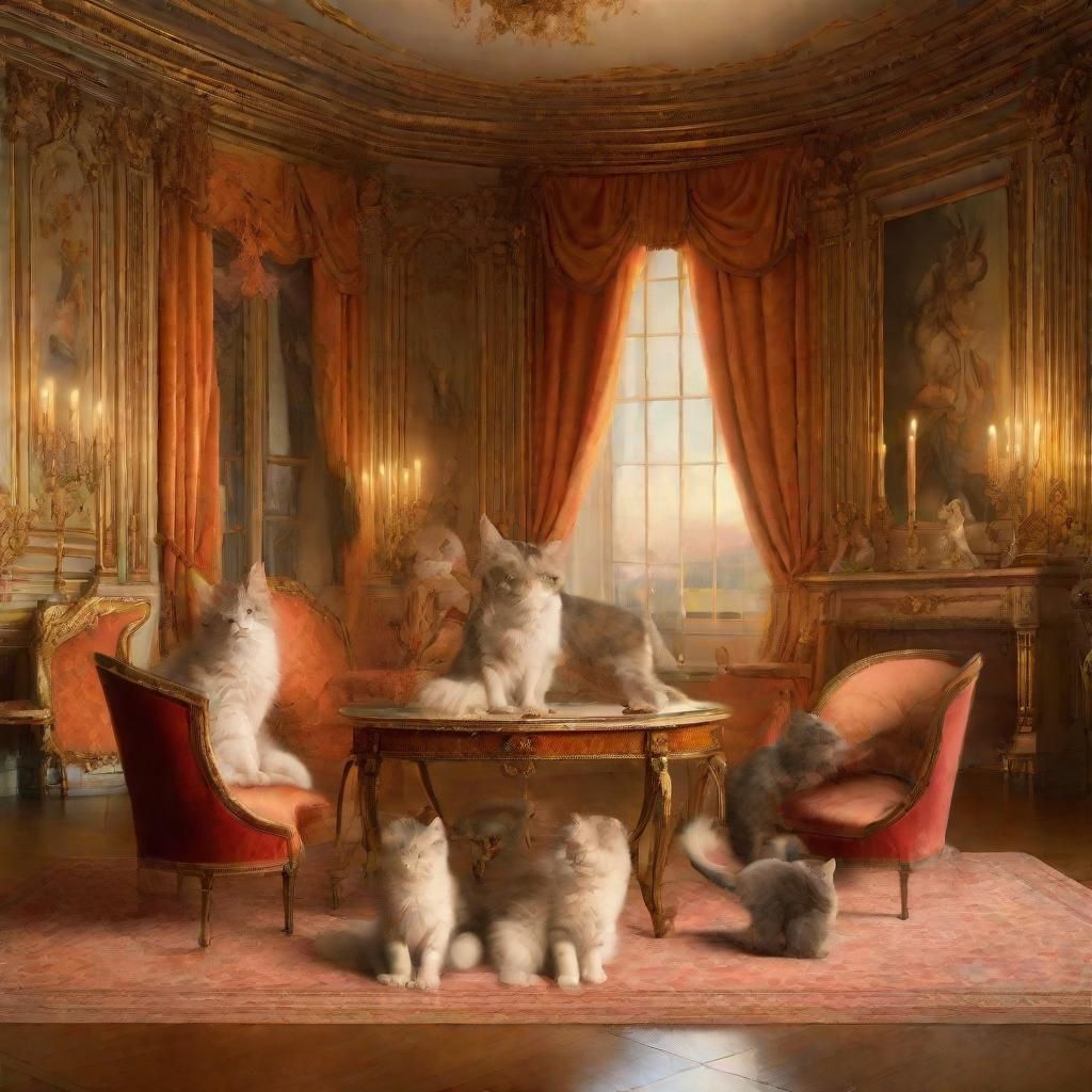 Intricate 8k resolution, art by Marguerite Gérard, feline tutor ...