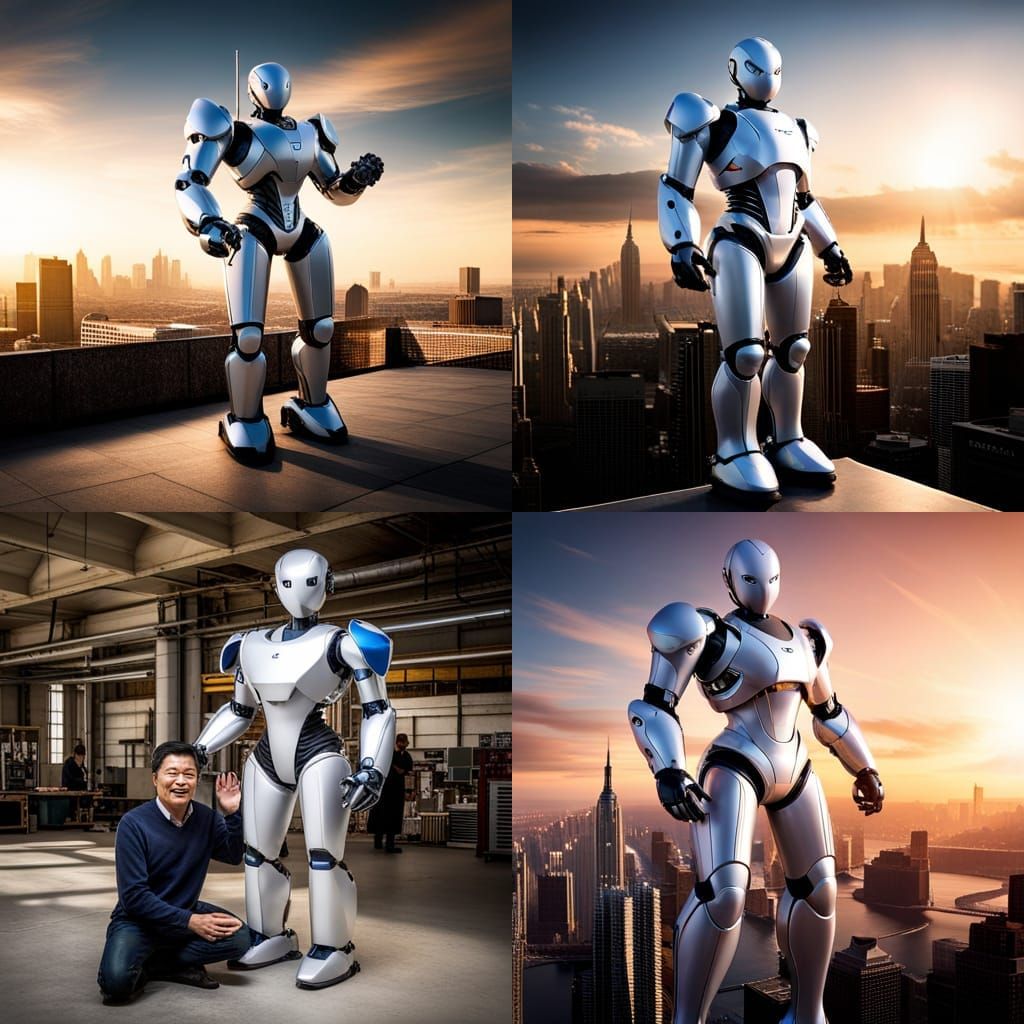 Nova is a towering humanoid robot with a sleek and futuristic design ...