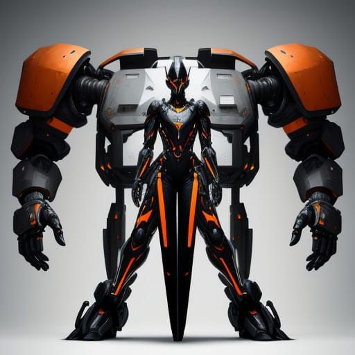 Robotic Form in Futuristic Industrial Style - AI Art