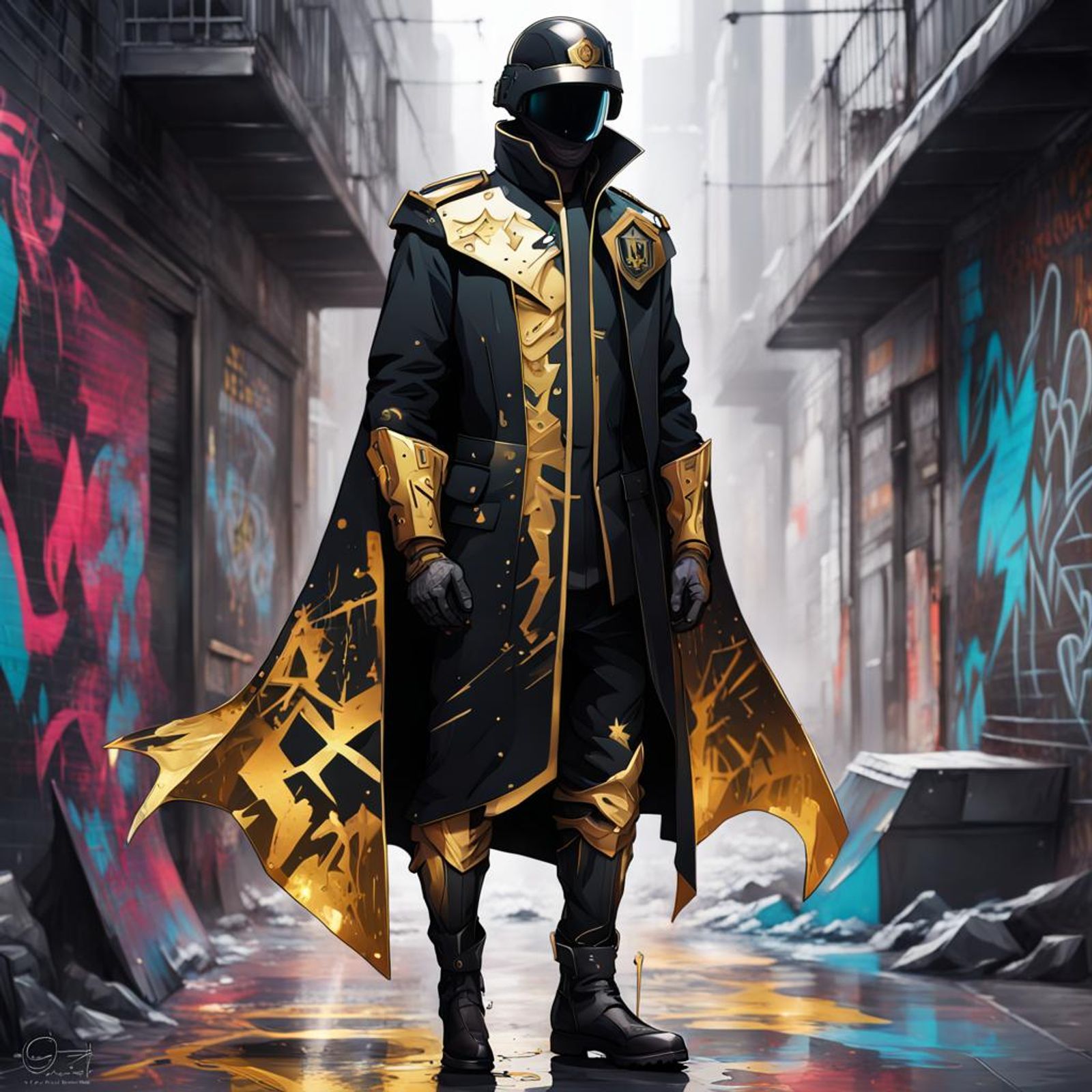 Male futuristic & elegant military uniform in black color with gold ...