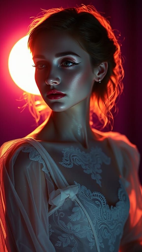 Most beautiful attractive Gothic women made completely out of mercy , studio scene