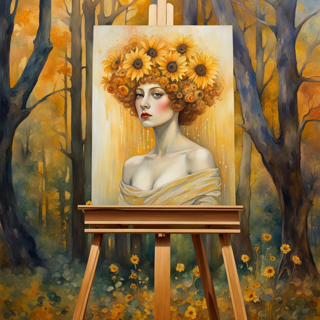 WOODEN EASEL - AI Generated Artwork - NightCafe Creator