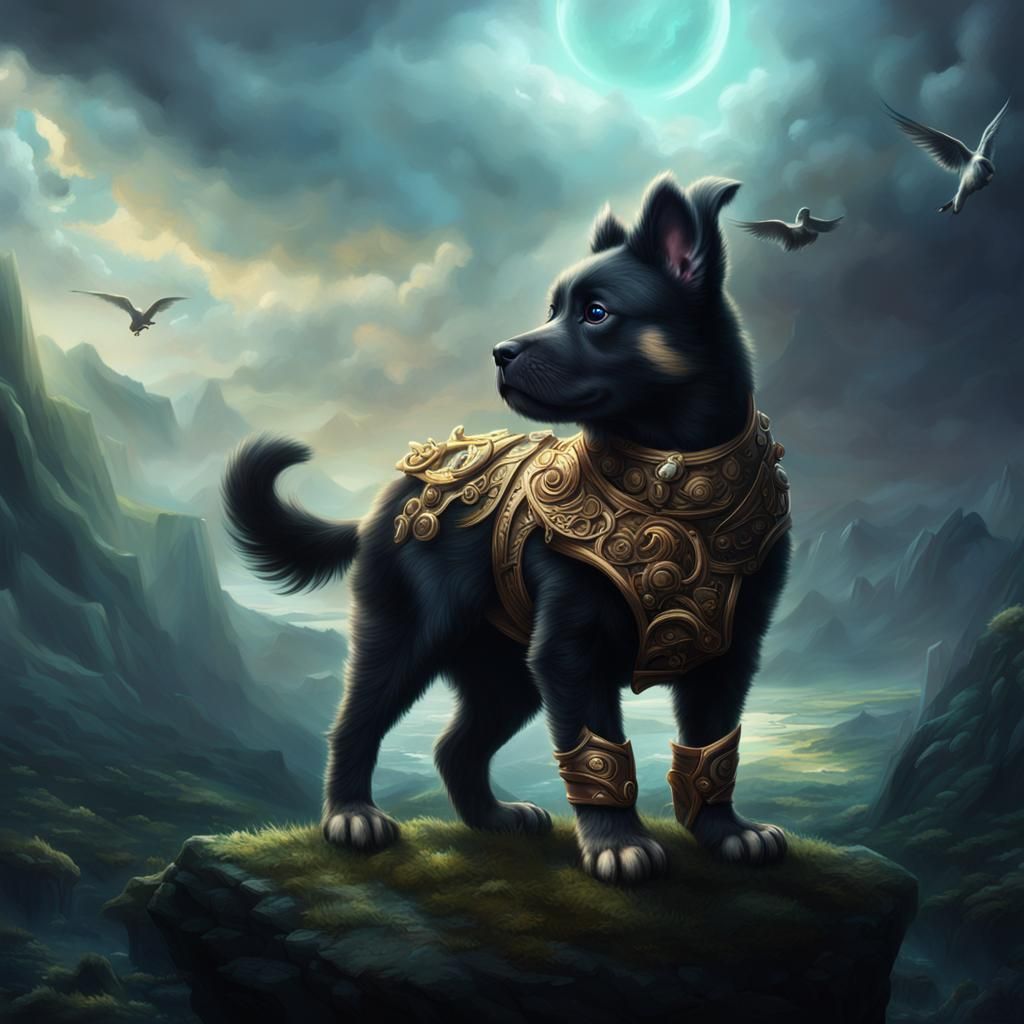 Mythical Pets puppy Epic cinematic brilliant stunning intricate ...