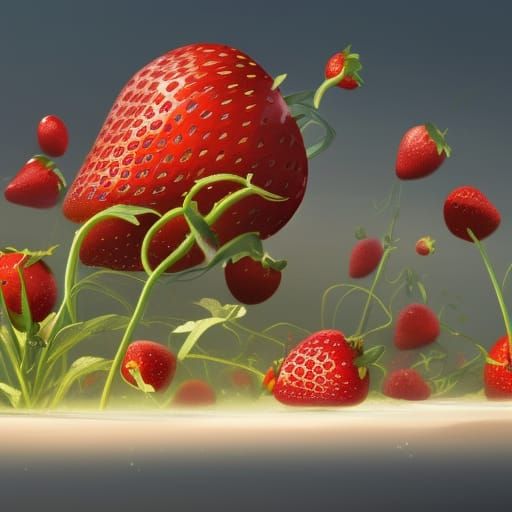 Strawberry Patch - AI Generated Artwork - NightCafe Creator