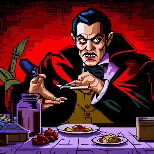 Pixelated Dracula - AI Generated Artwork - NightCafe Creator
