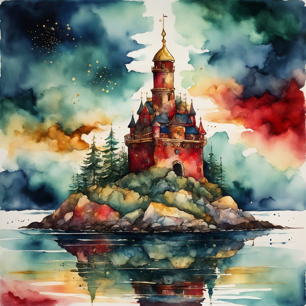 Island with stone tower - Island with stone tower