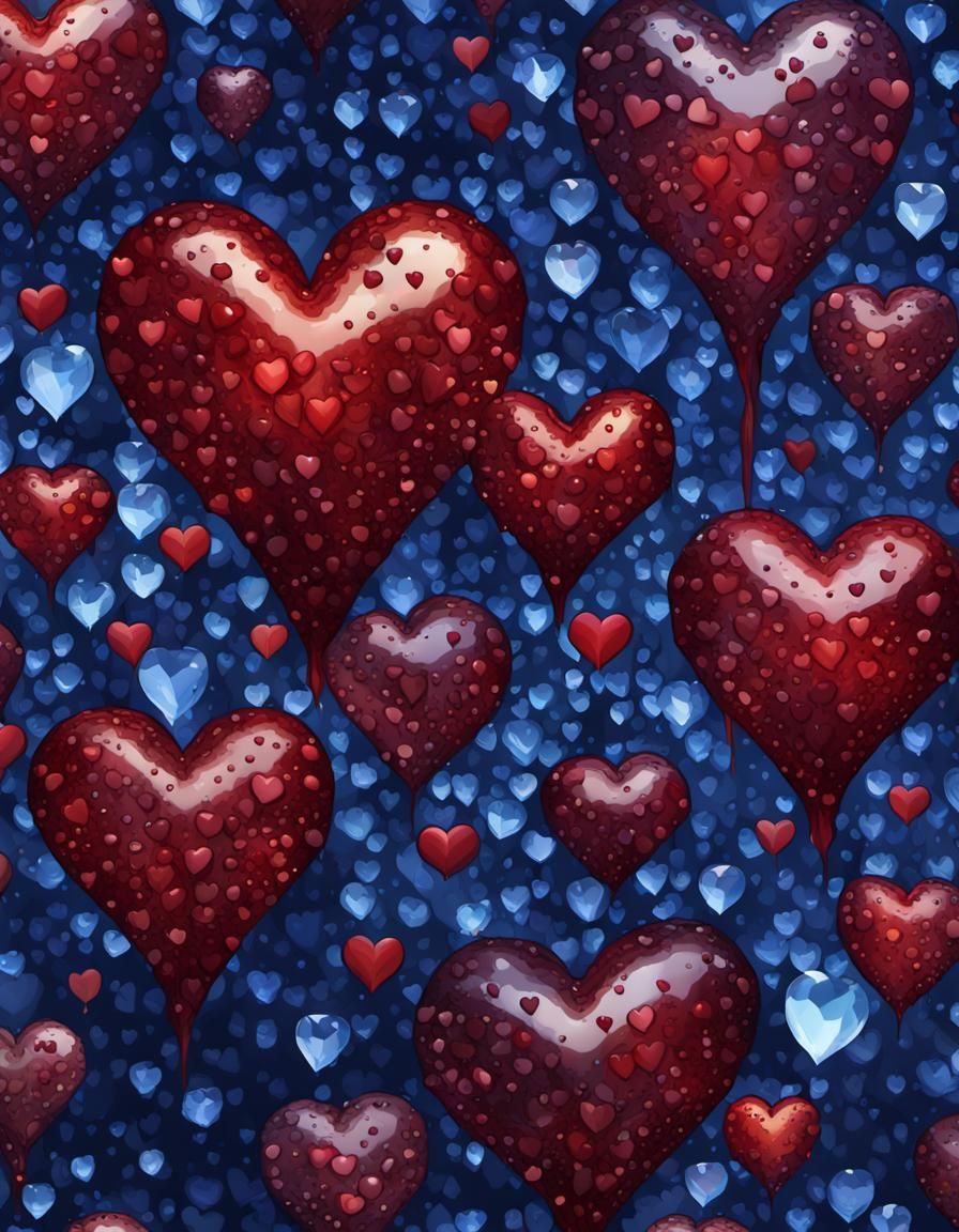 rain of hearts - AI Generated Artwork - NightCafe Creator