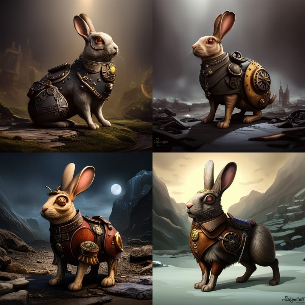 Steampunk Scottish rabbit - AI Generated Artwork - NightCafe Creator