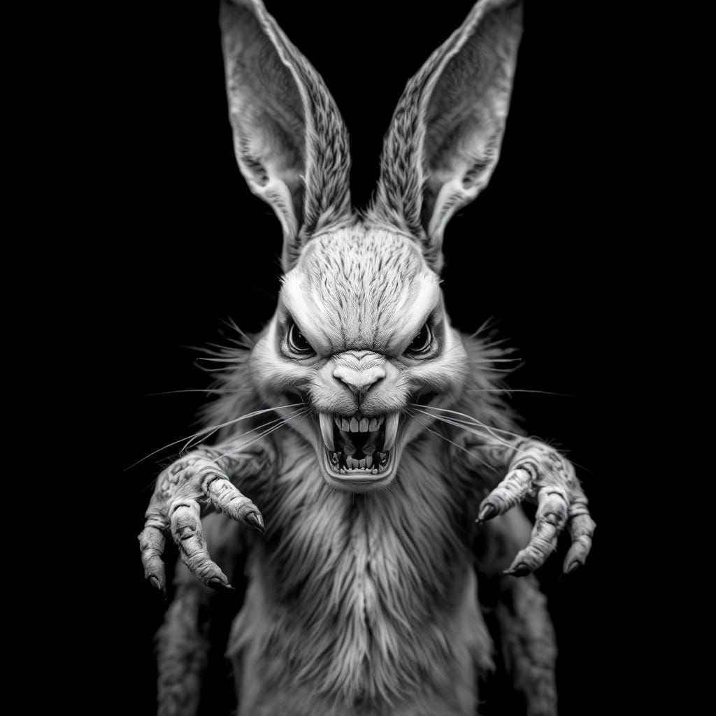 Creepy Analog Horror Bunny in High Definition - AI Art
