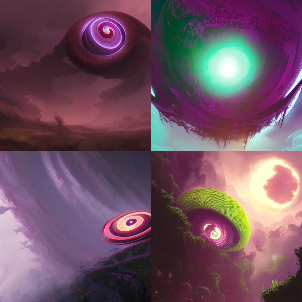 Uzumaki,in the sky, purple, red, black, green, 8k resolution post ...