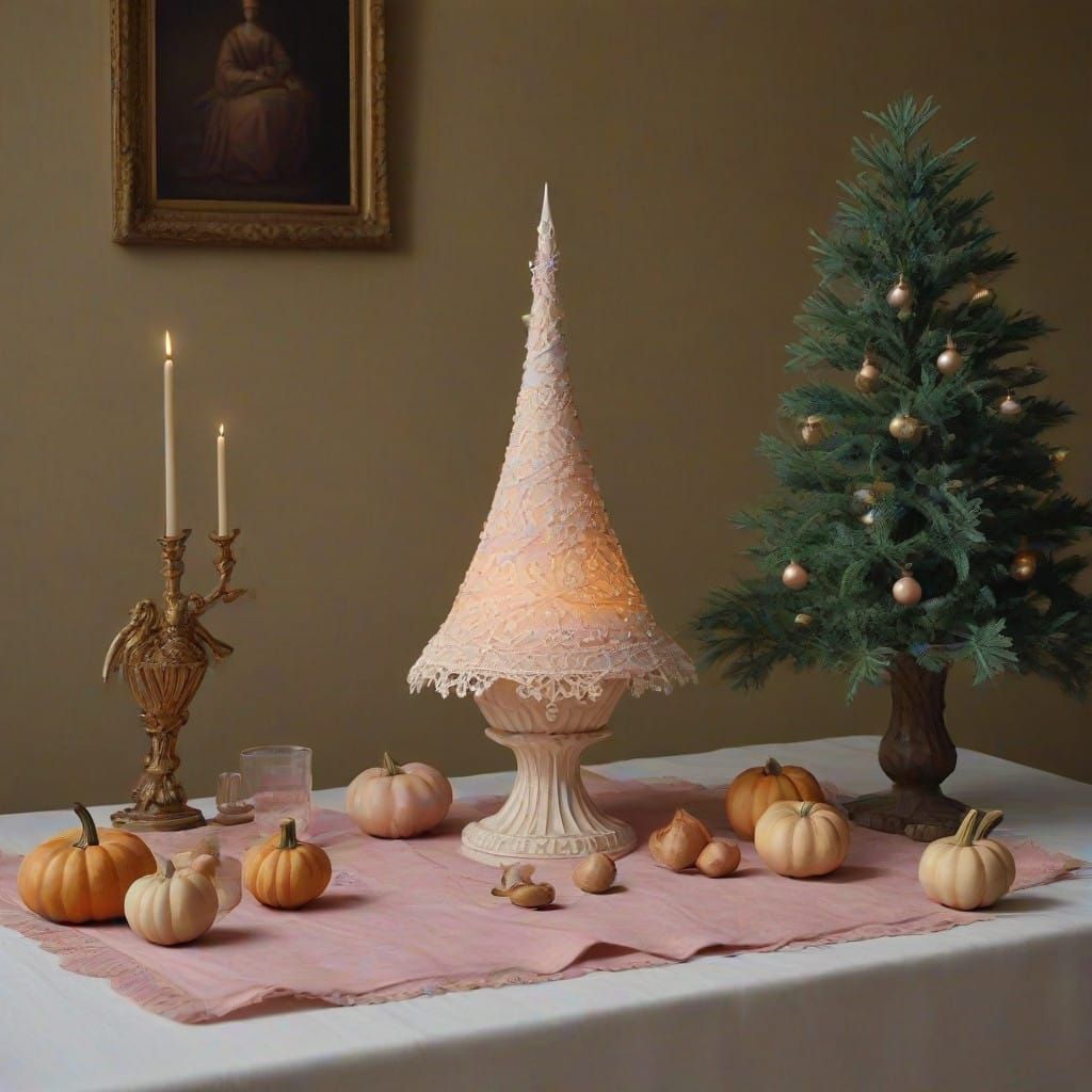 Ethereal Christmas Scene in Whimsical, Surreal Lan... - AI Art