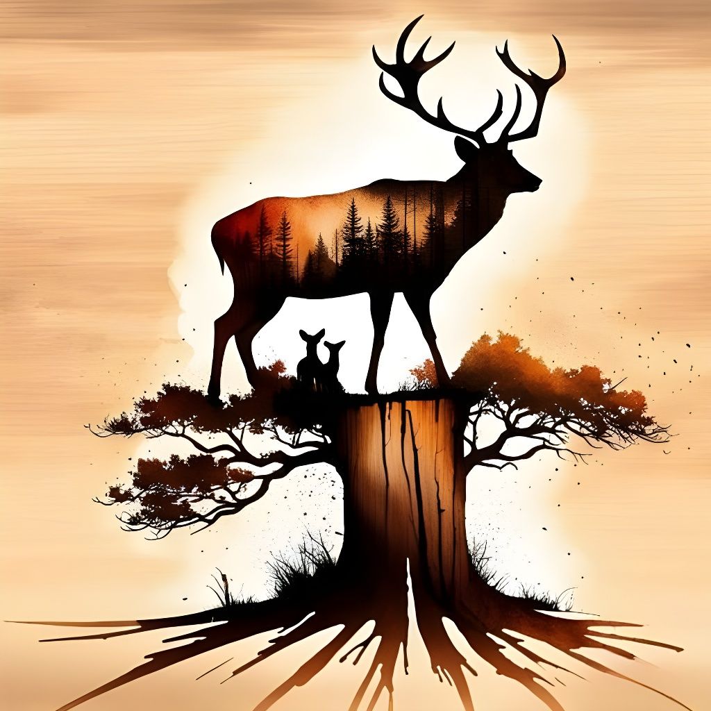 Deer Family Tree - AI Generated Artwork - NightCafe Creator
