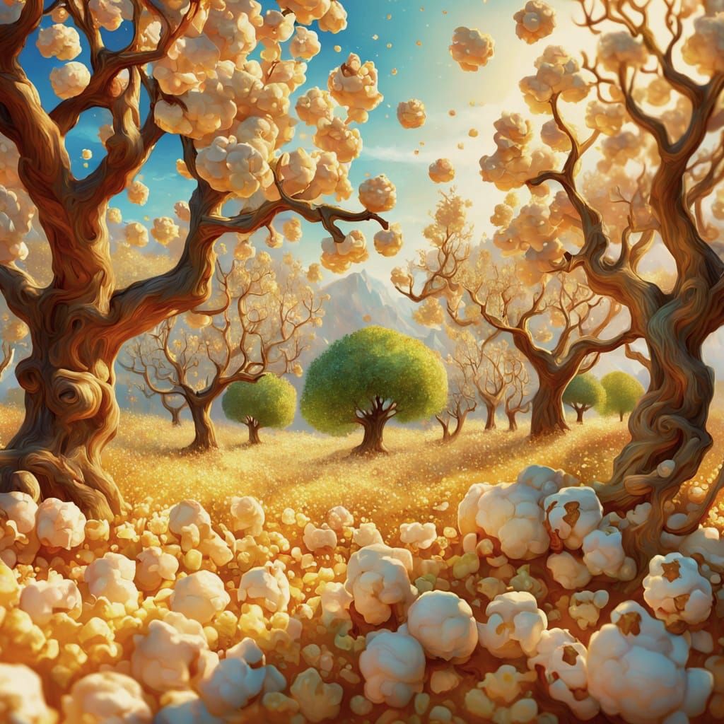 Popcorn Trees - Popcorn Ball Orchard in Spring