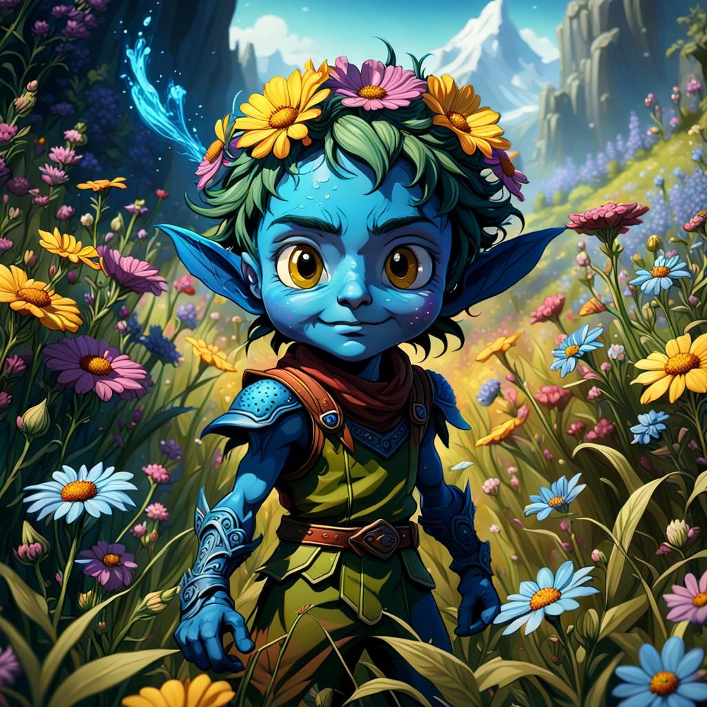 Storybook Illustrations: a mischievous sprite hides amongst blooming ...